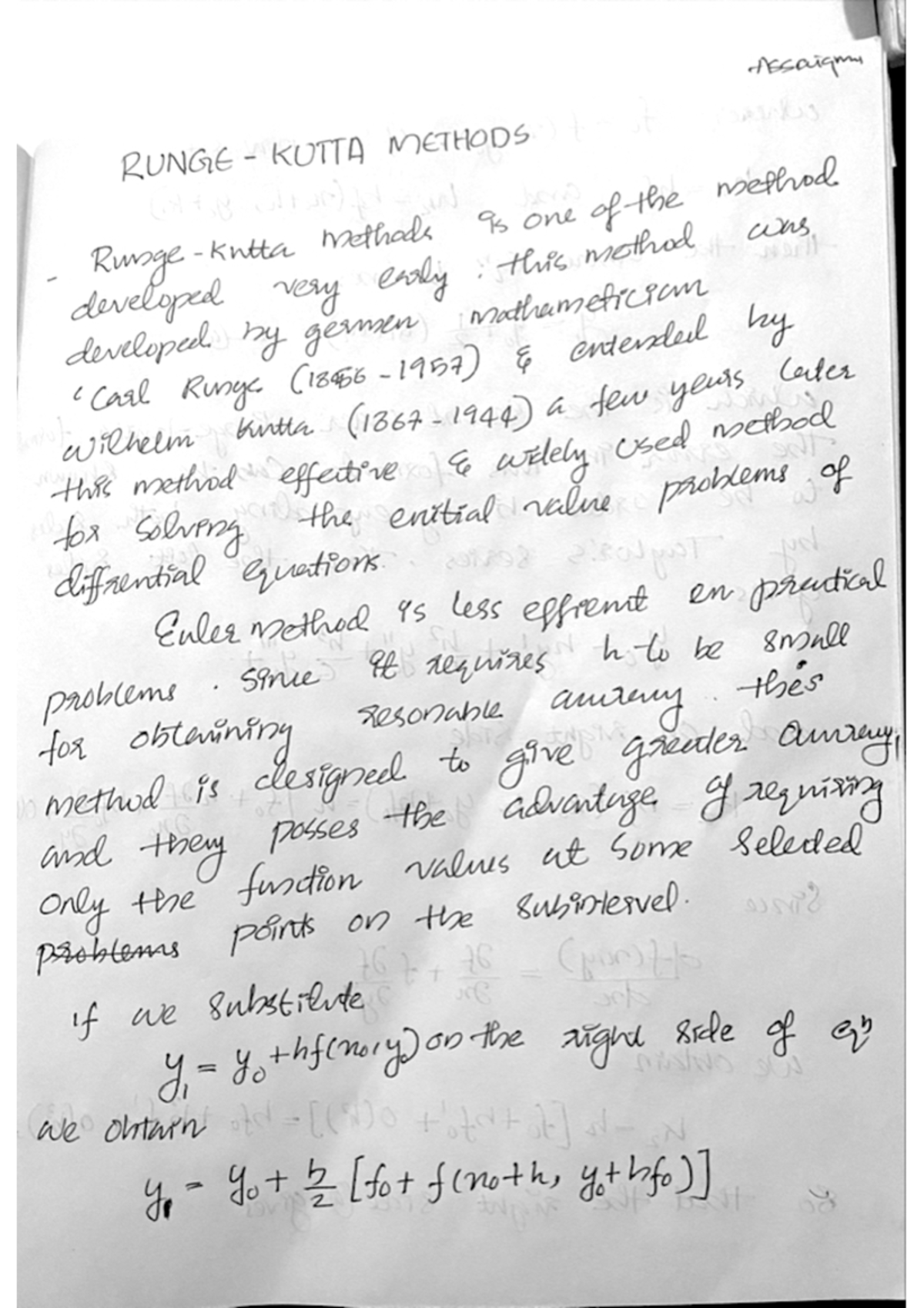 Runga kutta method theory - Bsc physics - Studocu