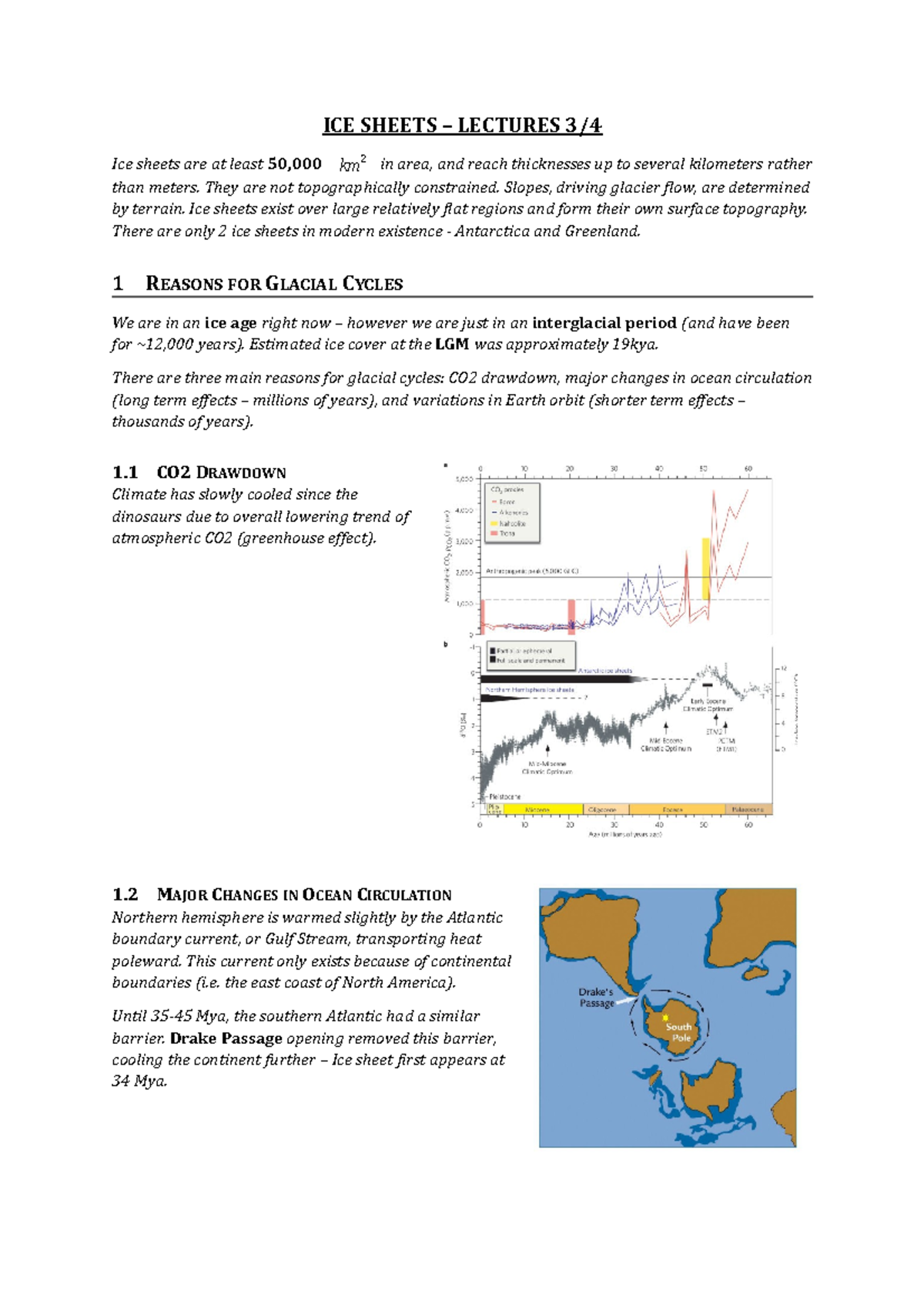 Ice Sheets - ICE SHEETS – LECTURES 3/ Ice sheets are at least 50,000 km ...