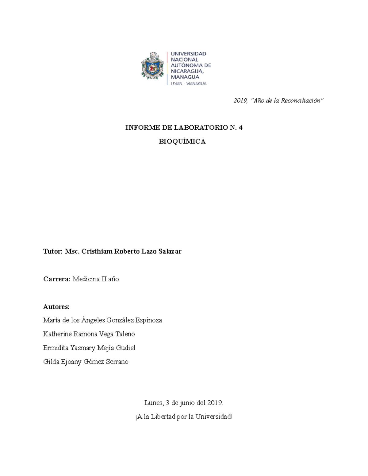 Laboratorio AST-ALT - Resumen Medicina - 2019, de la INFORME DE ...