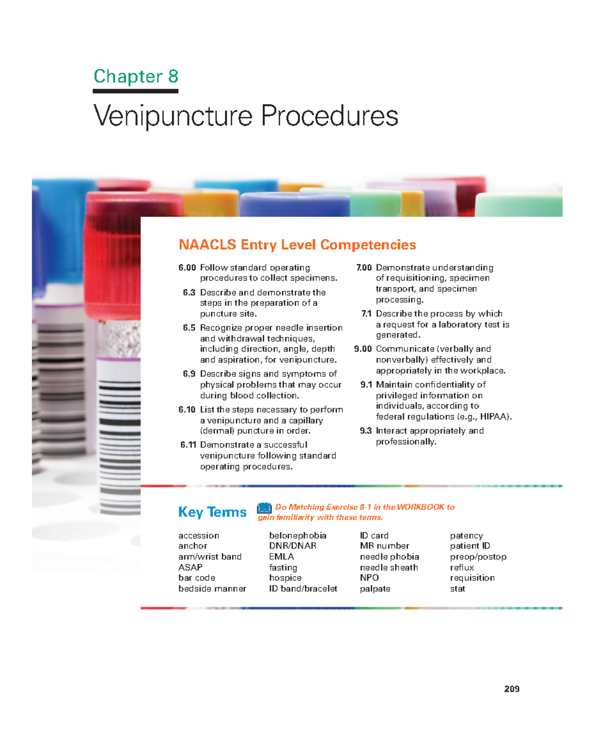 Chapter 08 - Heed - 209 NAACLS Entry Level Competencies Chapter 8 ...