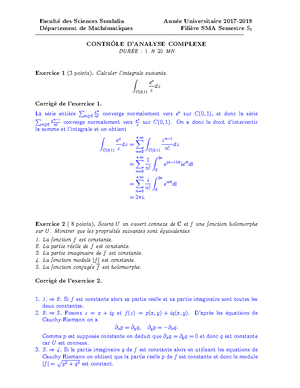 Cours-complexe-2020 cours exercices complexe SMA S5 4nov 2020 - Variable Complexe - Studocu