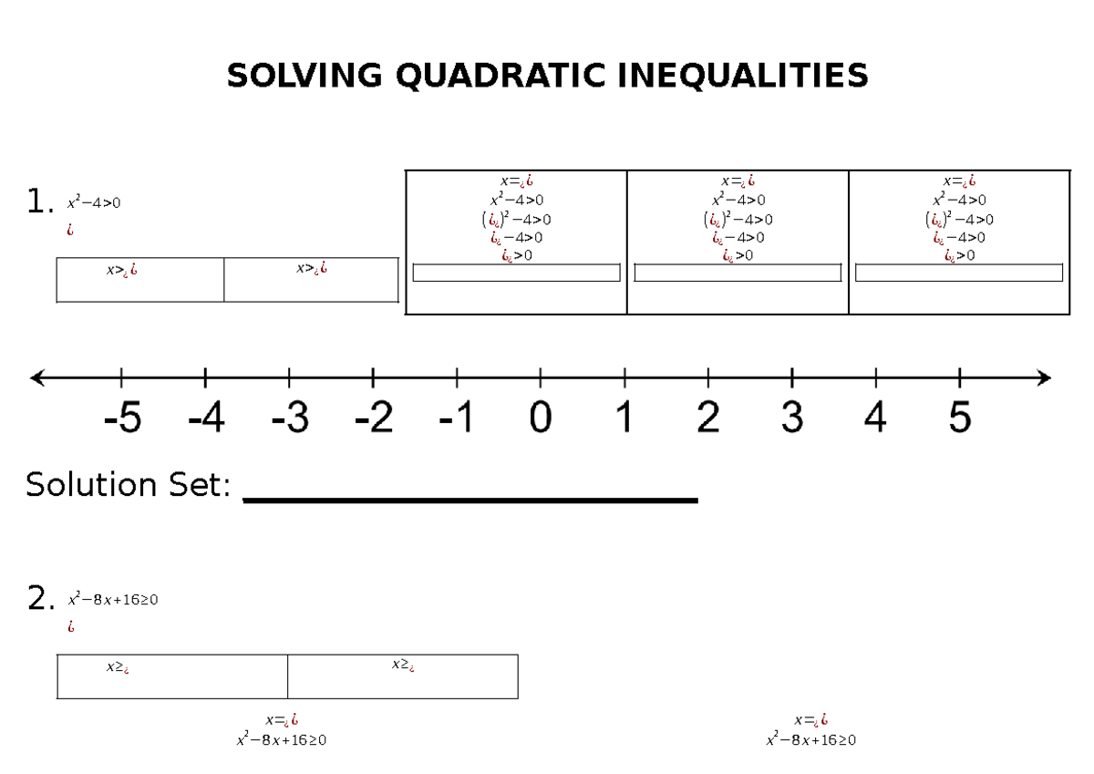 Tarpepel Solving Quadratic Inequalities - SOLVING QUADRATIC ...