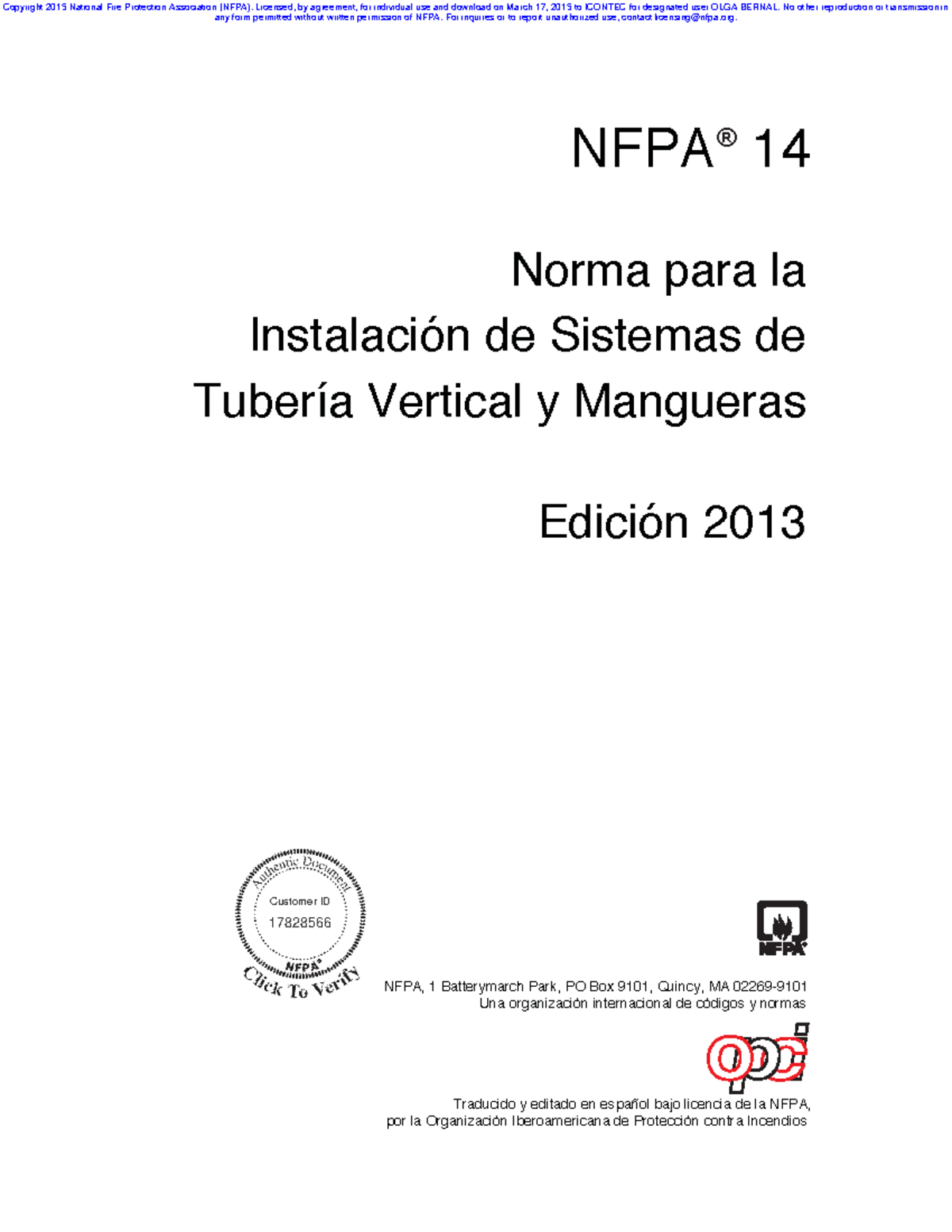 NFPA 14-13 Español - Red contraincendios - NFPA ® 14 Norma para la Instalación de Sistemas de ...