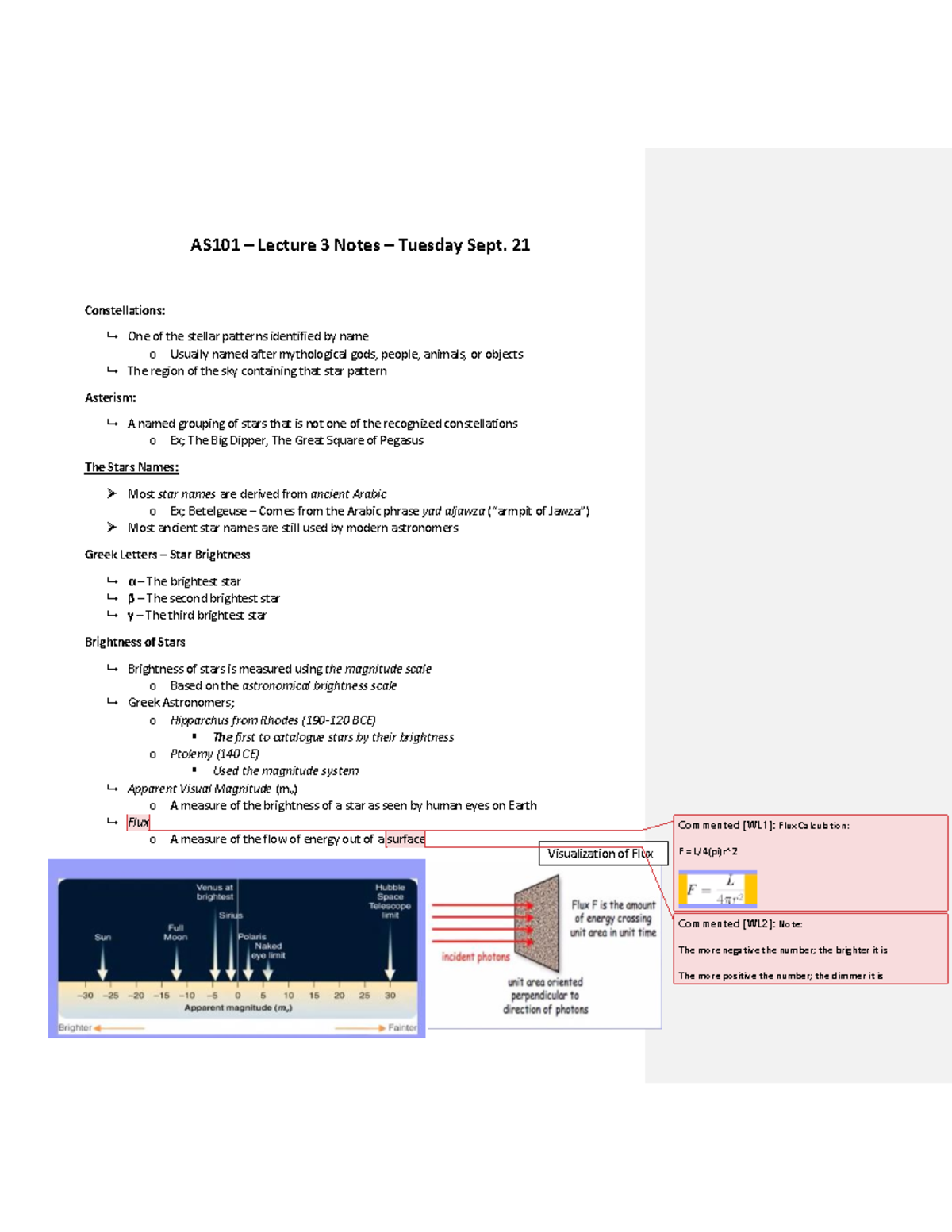Astronomy Lecture 3 Notes - AS101 – Lecture 3 Notes – Tuesday Sept. 21 ...