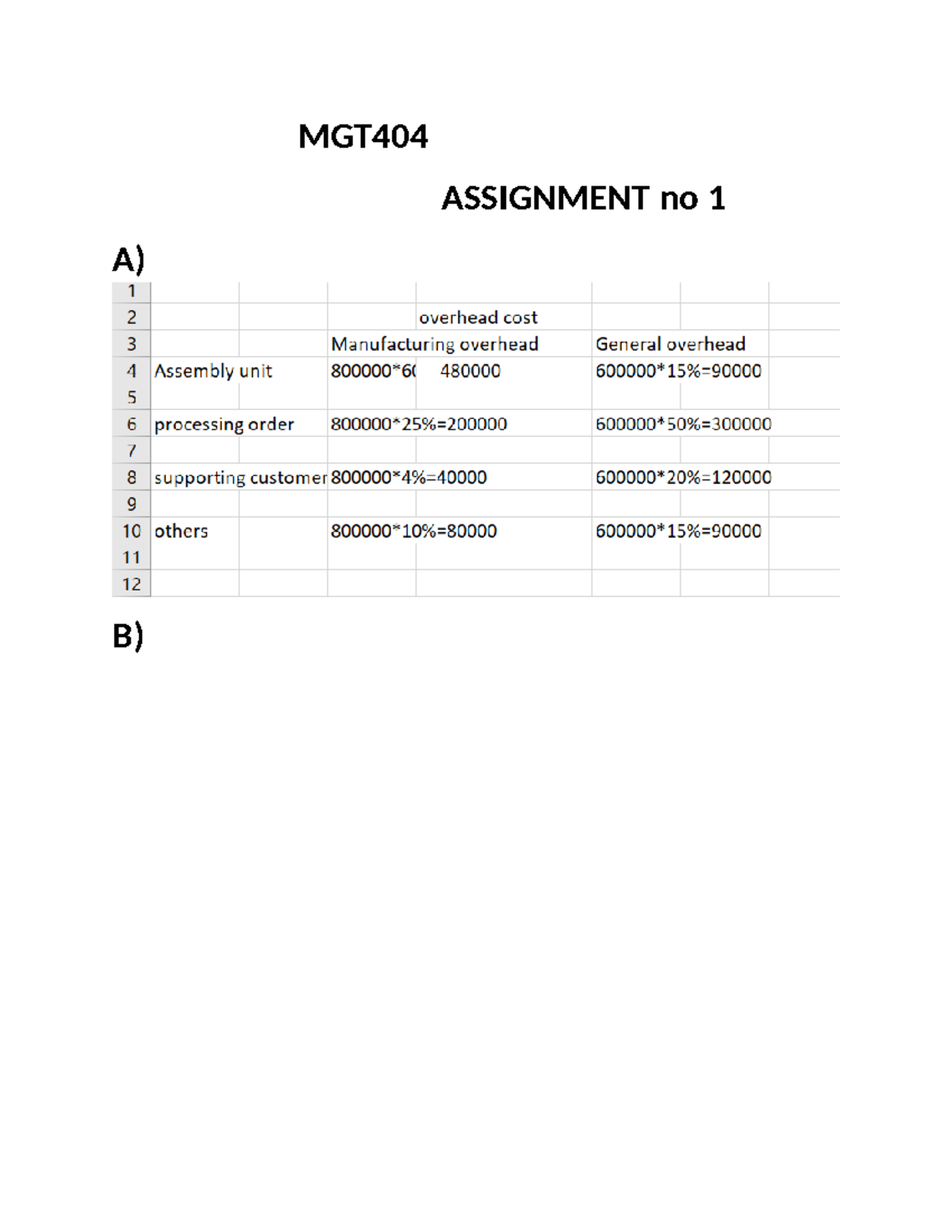 MGT404 - Financial Accounting-II - MGT ASSIGNMENT no 1 A) B) C) - Studocu