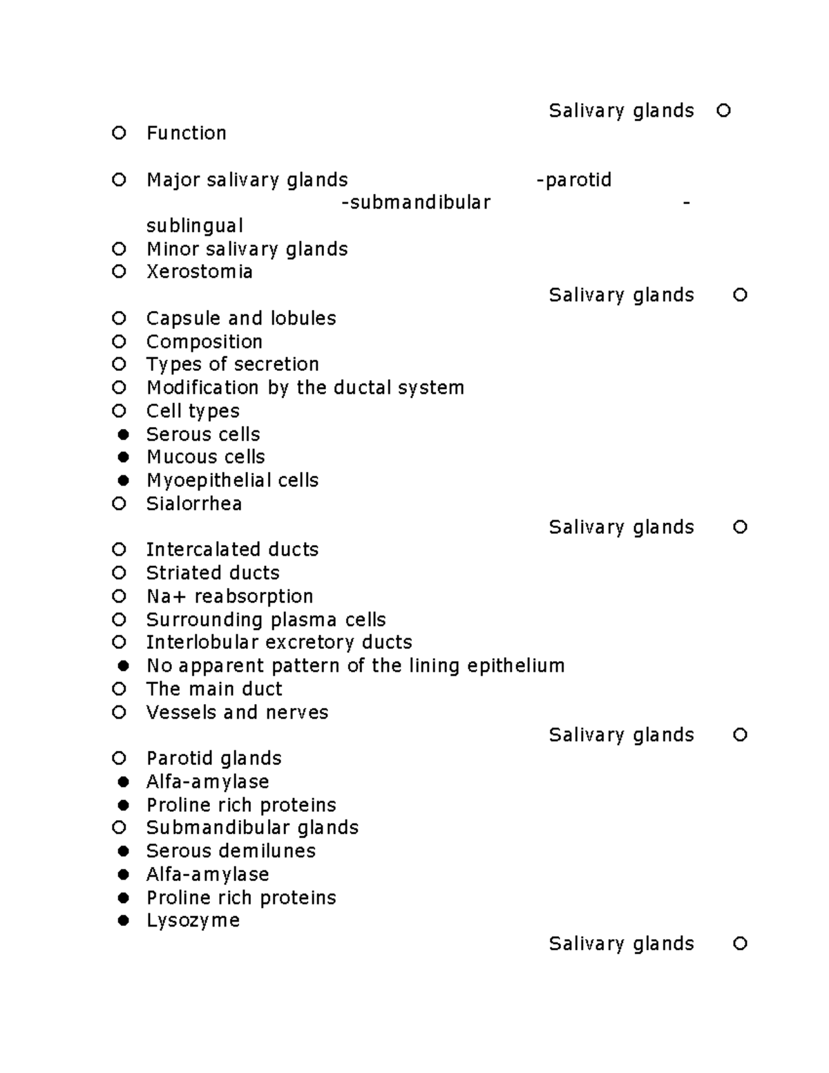 Salivary glands - GIT Histology - Salivary glands Function Major ...