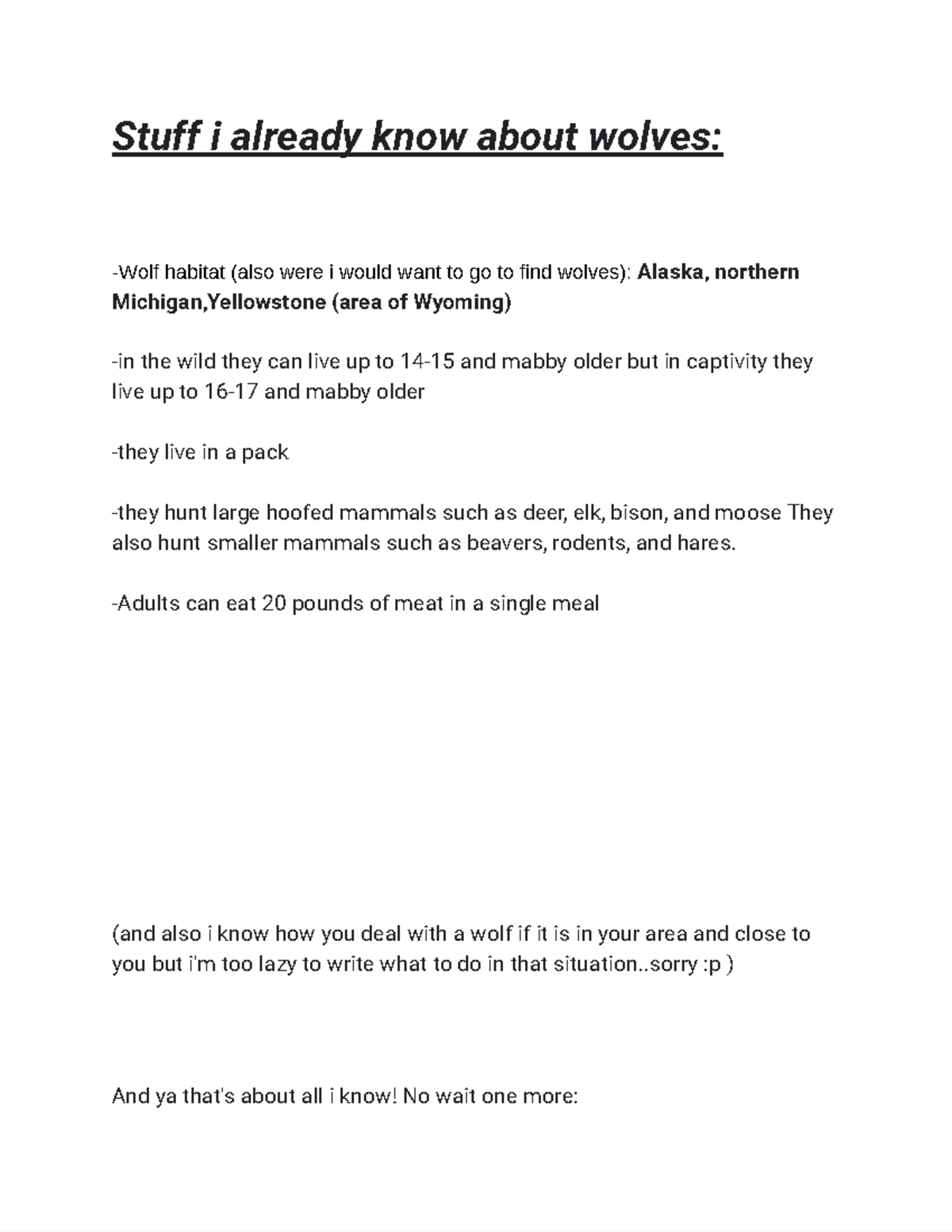 The future of my wolf research D - Google Docs - Stuff i already know ...