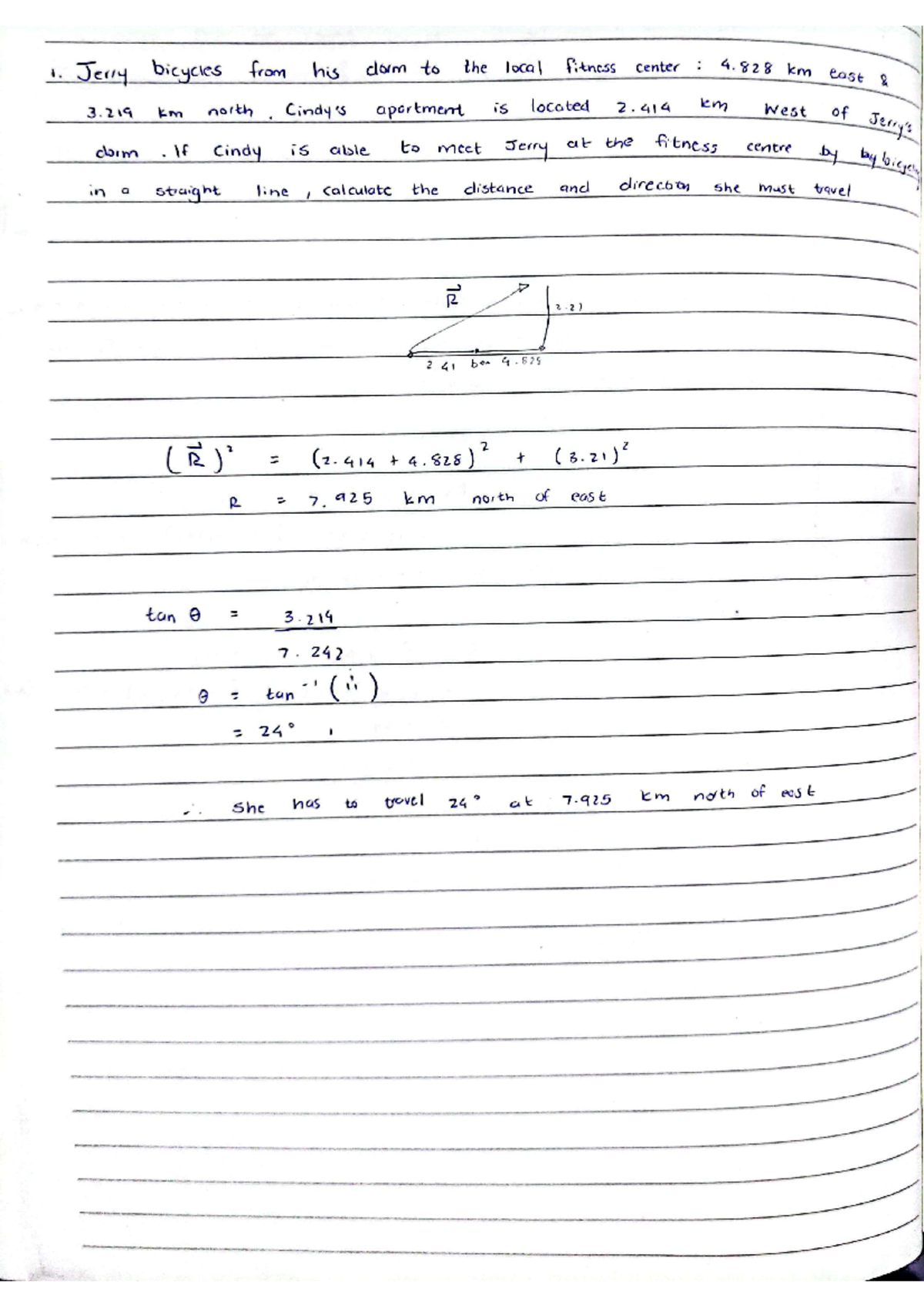 Phy 131 tutorial question - 1. Jerry bicycles from his clorm to the ...