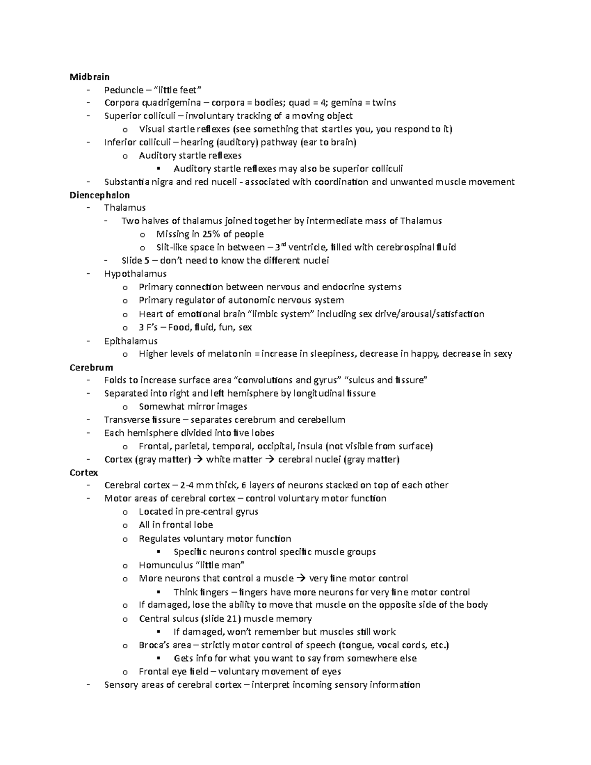 12-04 Brain Power Point Notes - Midbrain Peduncle – “little feet ...