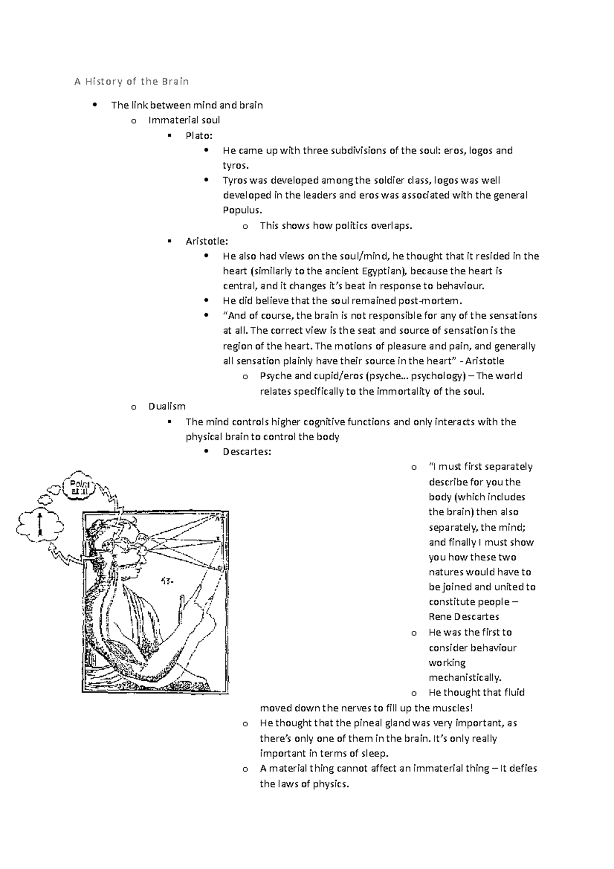 Principles of Neuroscience 1 - A History of the Brain The link between ...