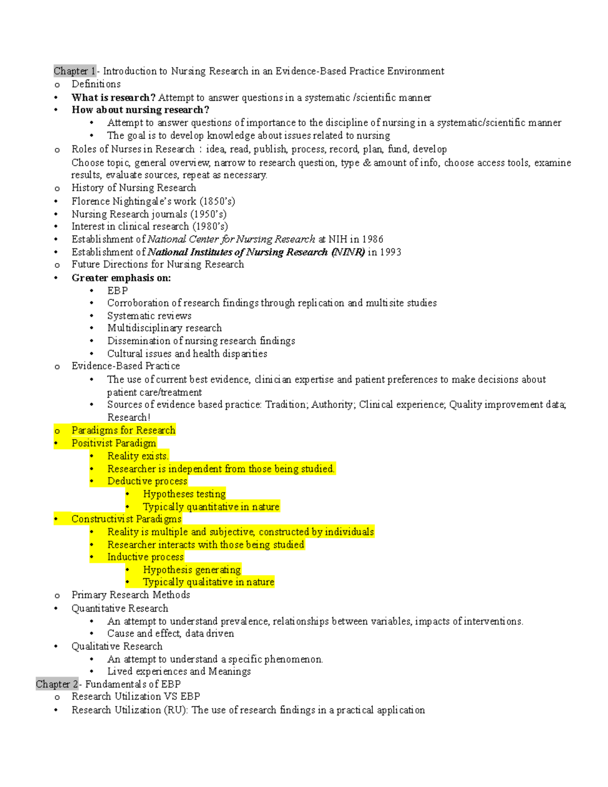 1-5 - ppt note - Chapter 1- Introduction to Nursing Research in an ...