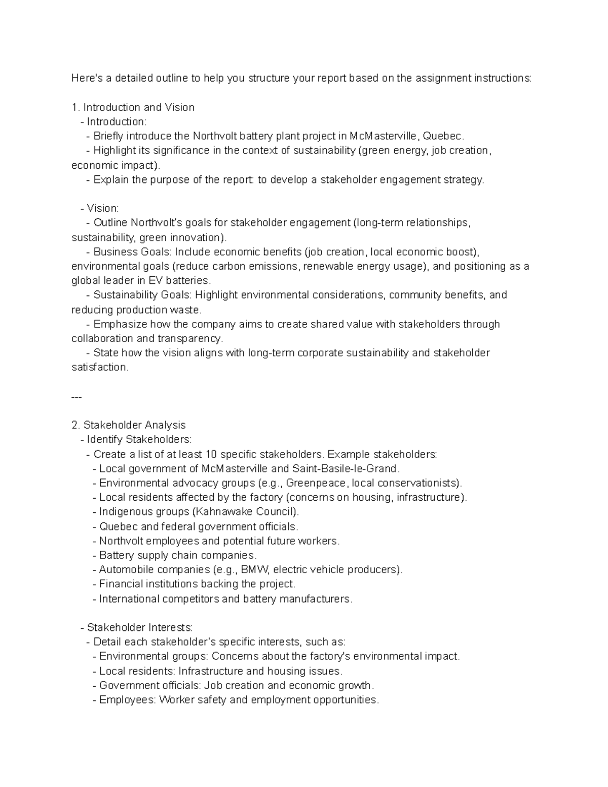 MANA 374 assignment 1 - Here's a detailed outline to help you structure your report based on the ...
