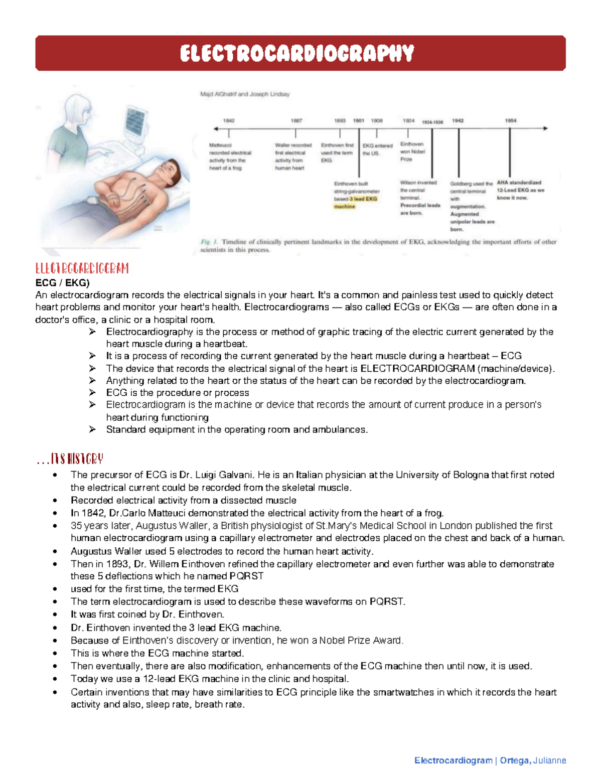 3. Electrocardiography - Electrocardiogram ECG / EKG) An ...