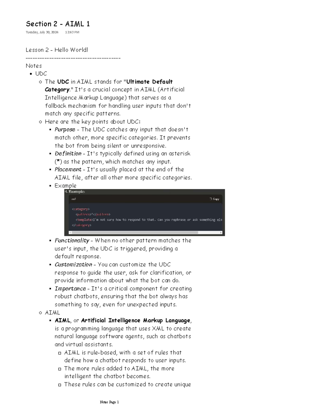 Udemy AIML section 1 - Lesson 2 - Hello World! - Notes UDC The UDC in ...