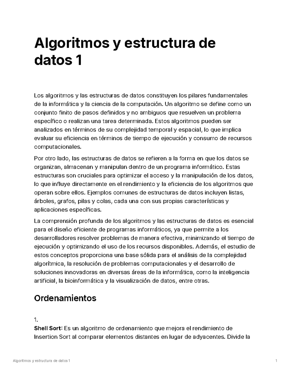 Algoritmos Y Estructura De Datos 1 Ordenamientos Algoritmos Y Estructura De Datos 1 1