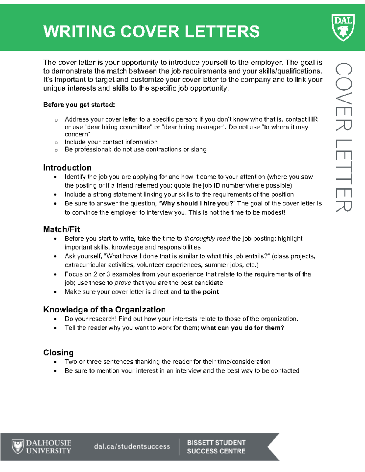 How to write a cover letter - COVER LETTER WRITING COVER LETTERS The ...
