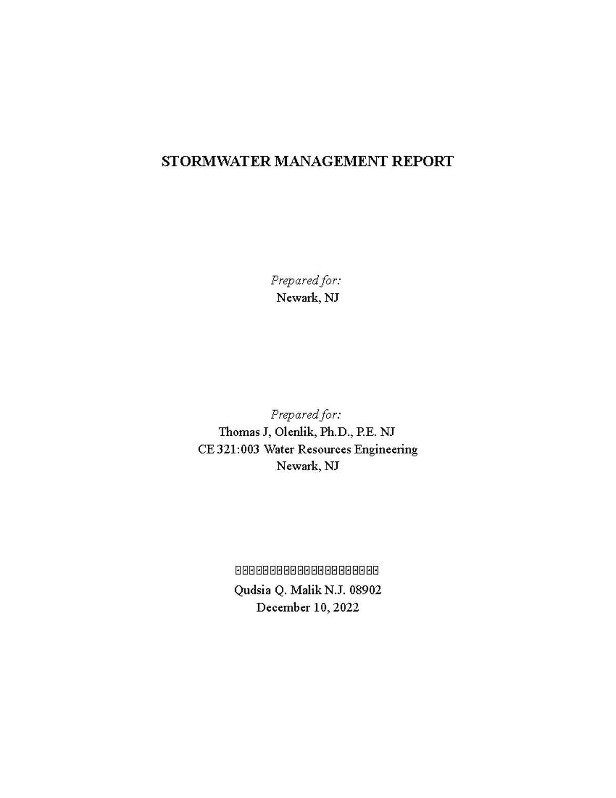 Stormwater Management Report - STORMWATER MANAGEMENT REPORT Prepared ...