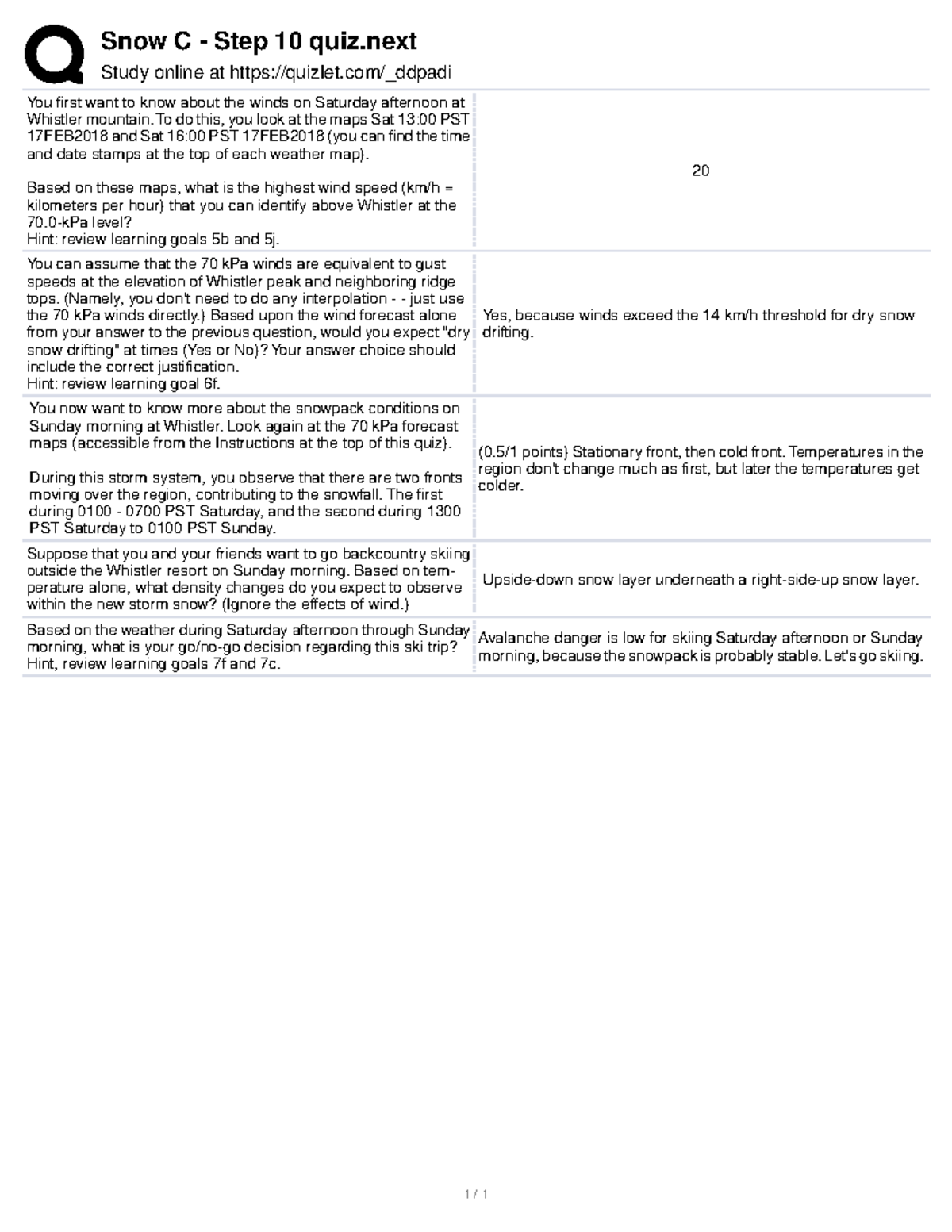 Snow C - Step 10 quiz - Snow C - Step 10 quiz Study online at quizlet ...