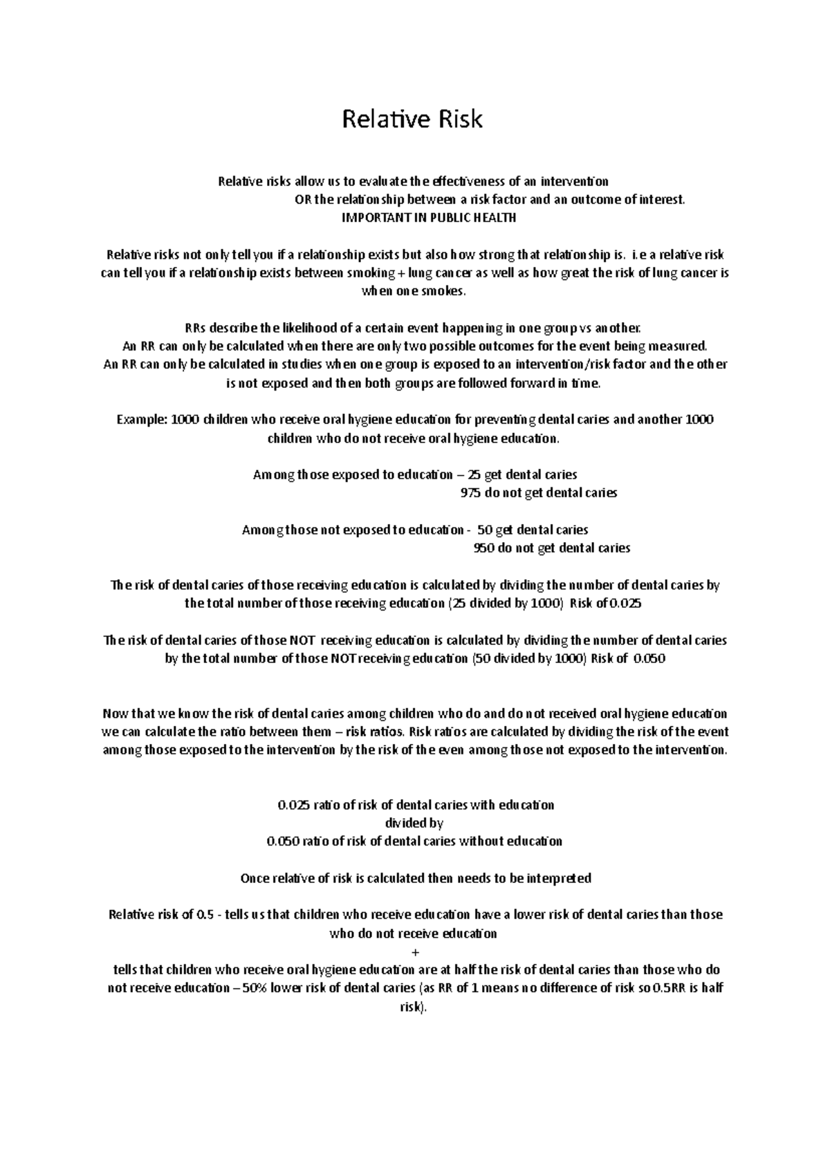 Relative Risk - My lectures notes and additional learning materials ...
