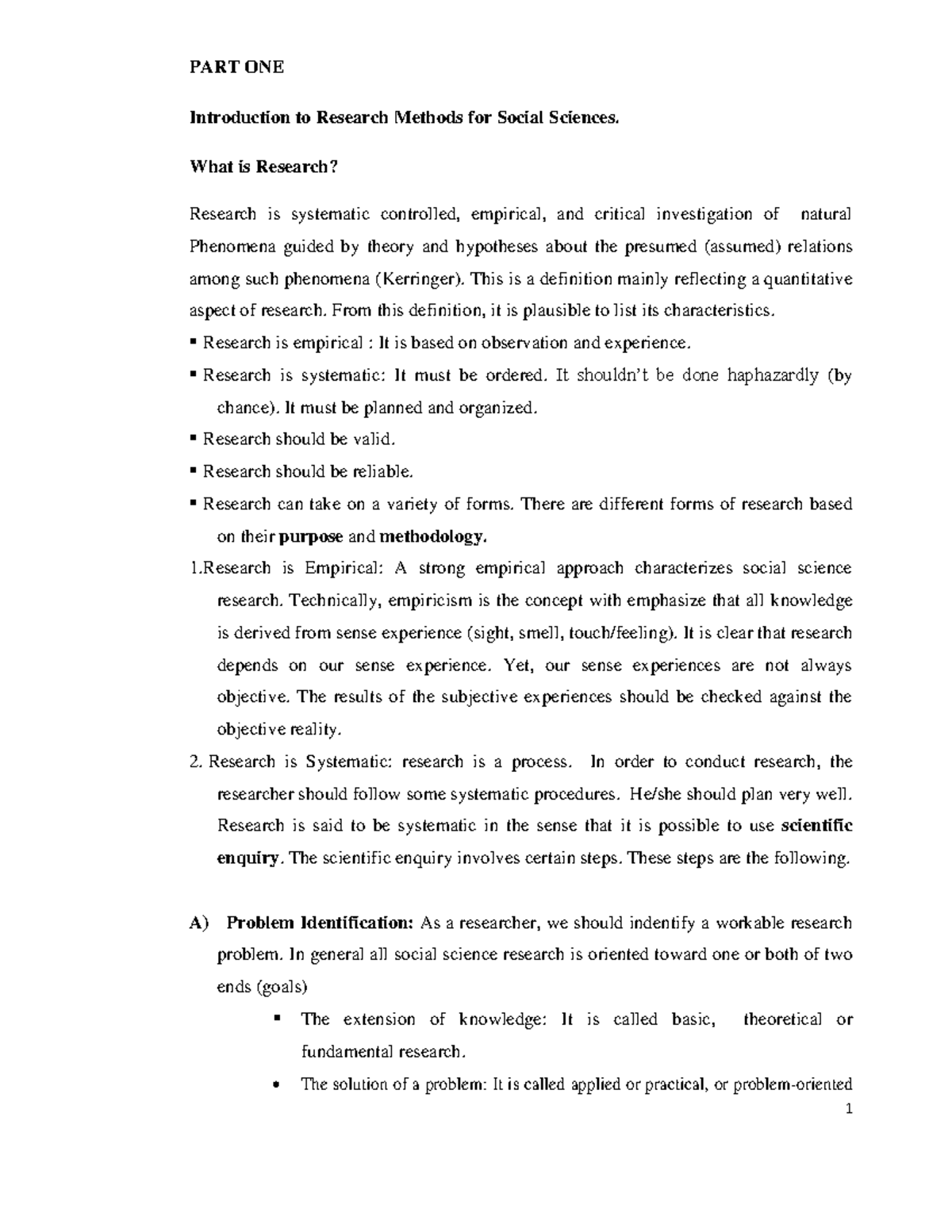 Research methodology onmanagement for marketing - PART ONE Introduction ...