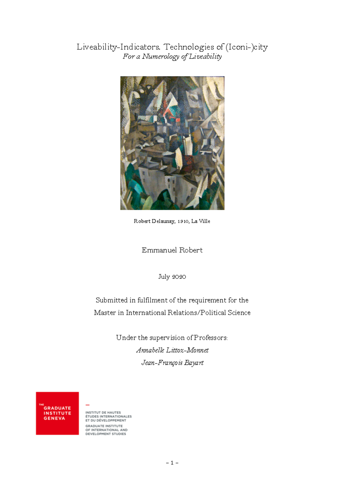 Liveability Indicators Technologies of I - Liveability-Indicators ...