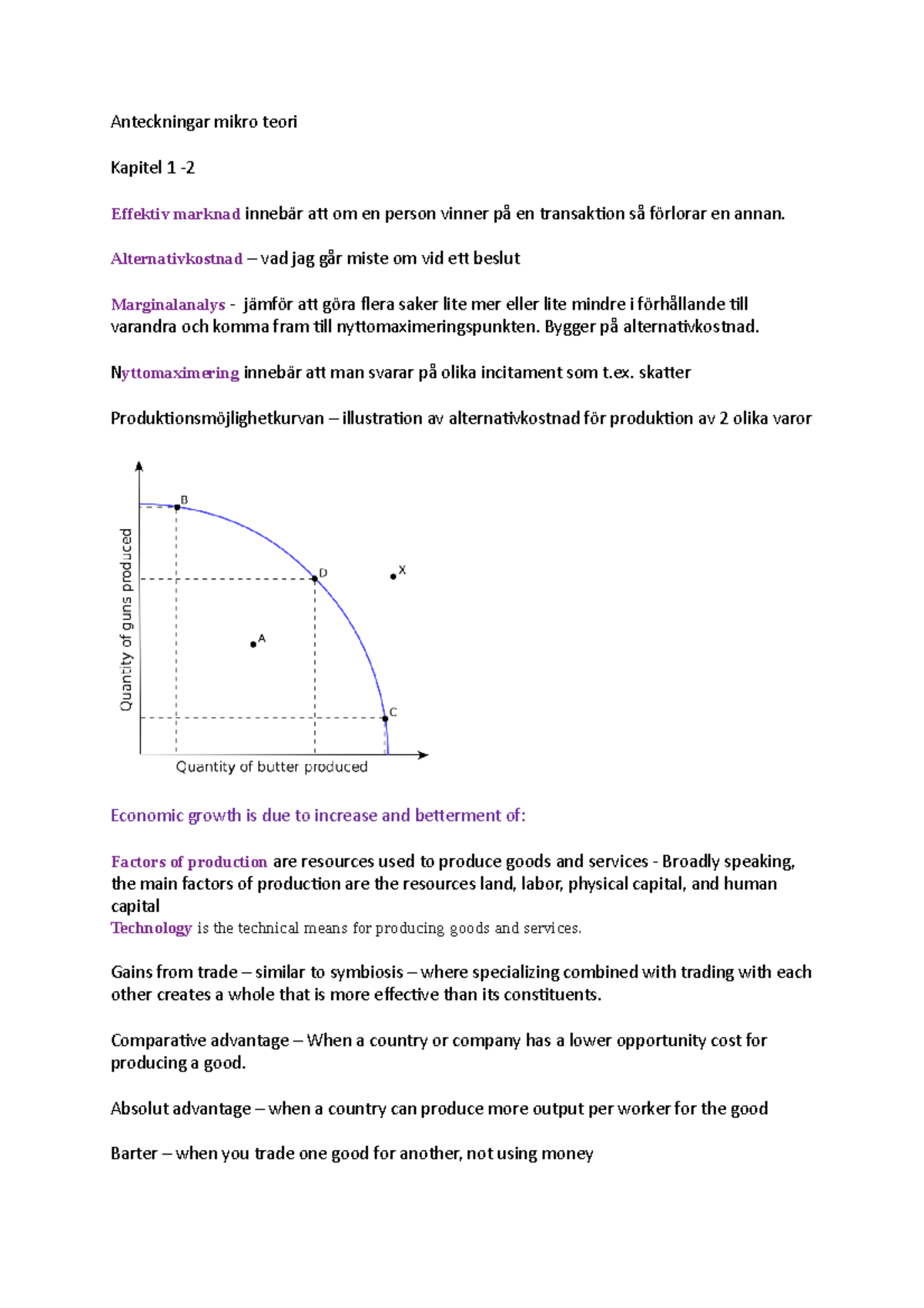 Anteckningar mikro teori - Anteckningar mikro teori Kapitel 1 ...