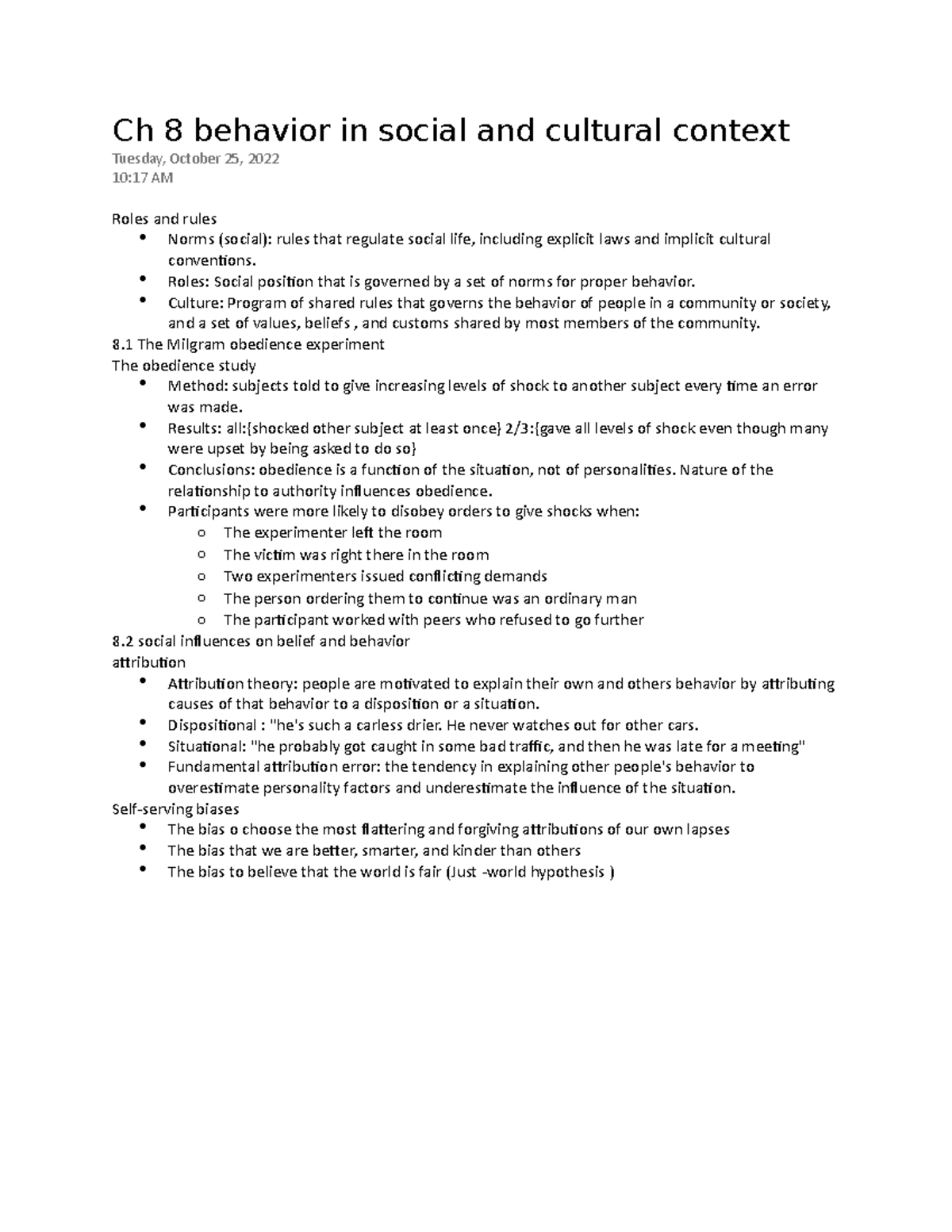 Ch 8 behavior in social and cultural context - Ch 8 behavior in social ...