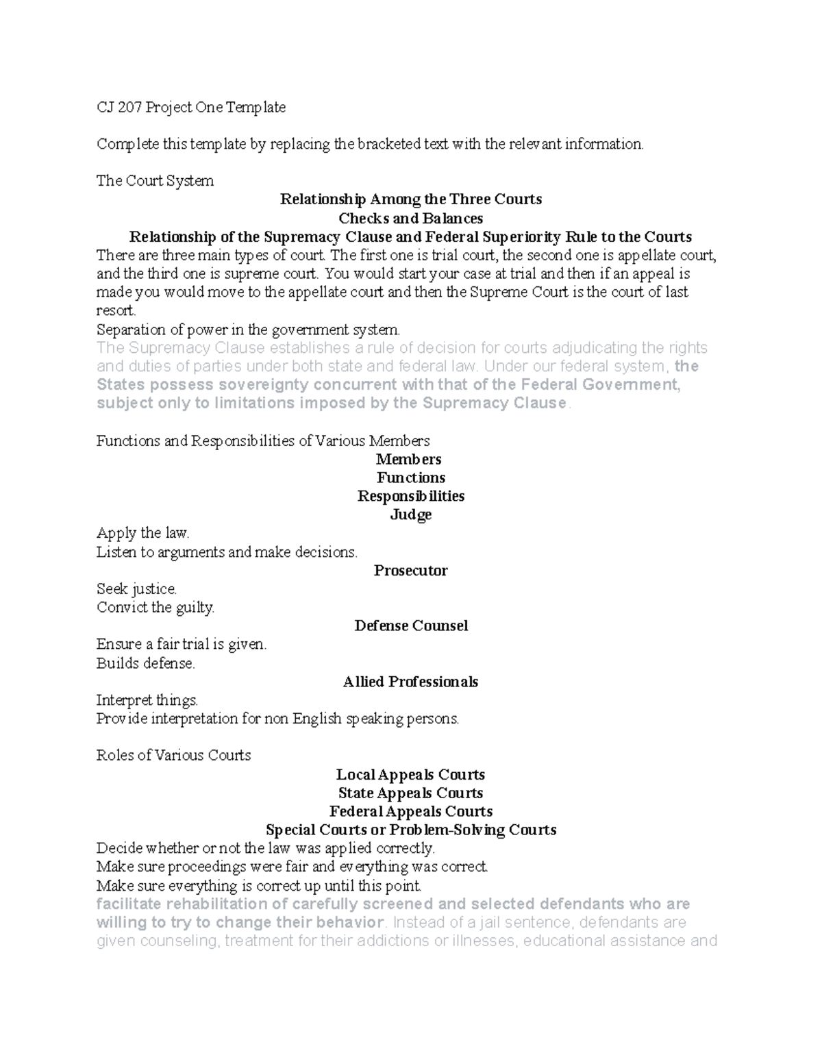 CJ 207 Project One Template - CJ 207 Project One Template Complete this ...