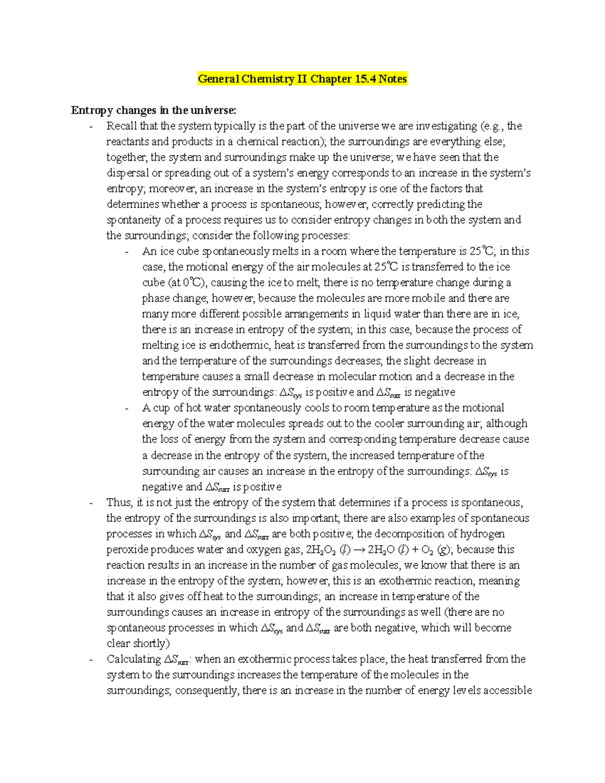 General Chemistry II Chapter 15.4 Notes - General Chemistry II Chapter ...