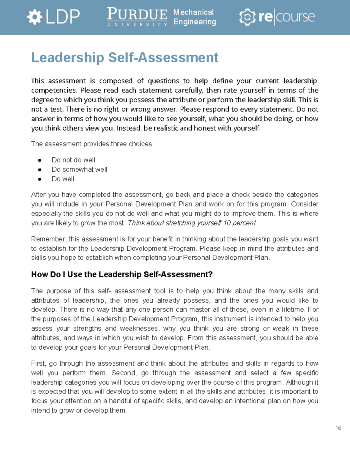 Nathan Kubiak - LSA leadership skills assessment - Leadership Self ...