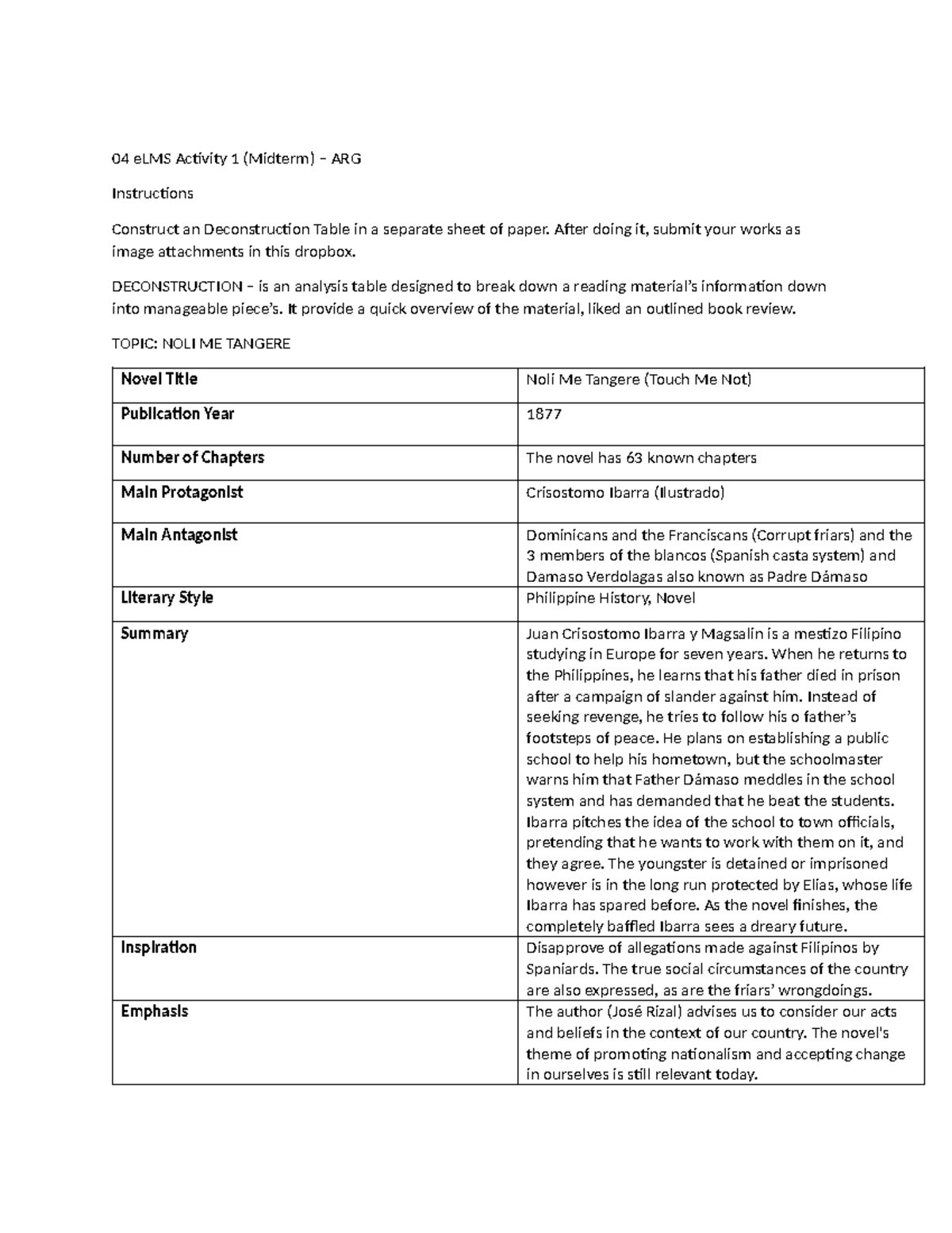 04 e LMs Activity RLW - 04 eLMS Activity 1 (Midterm) – ARG Instructions Construct an ...