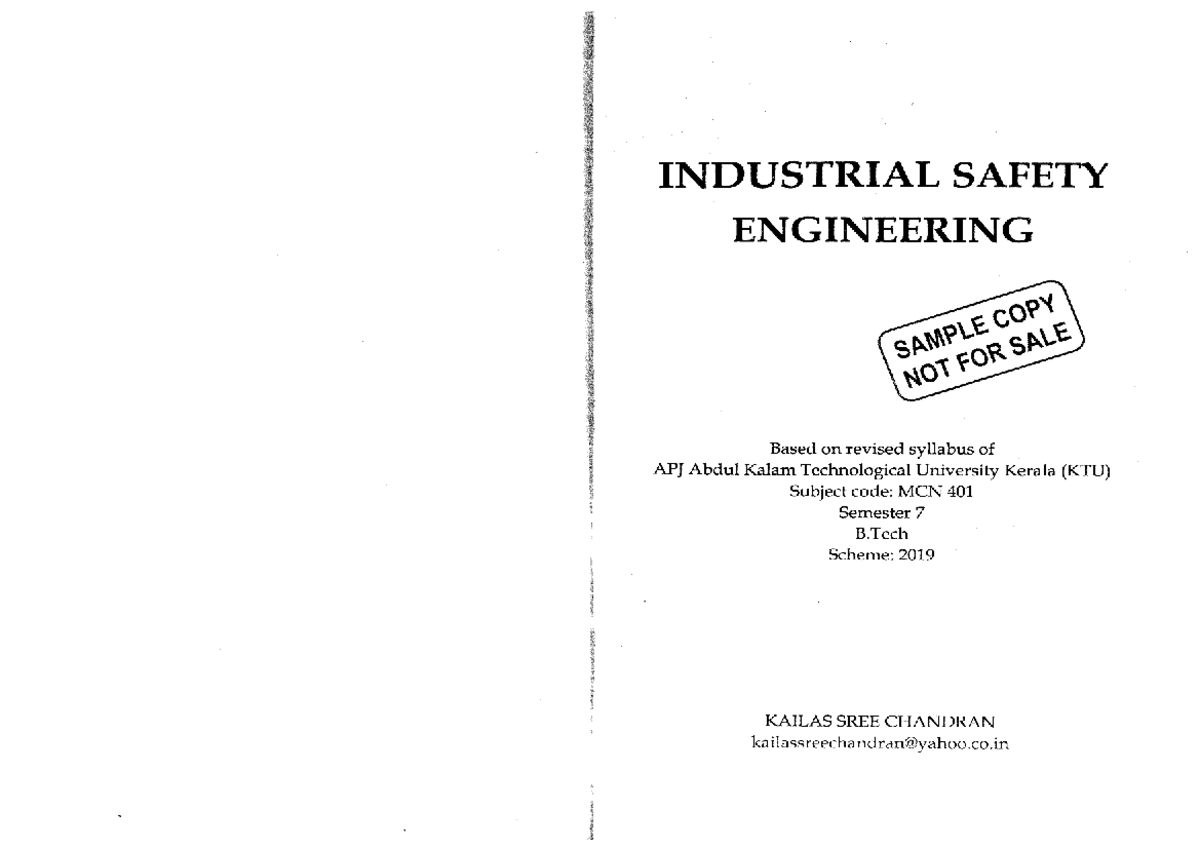 Industrial safety - Computer Science and ENgineering - Studocu