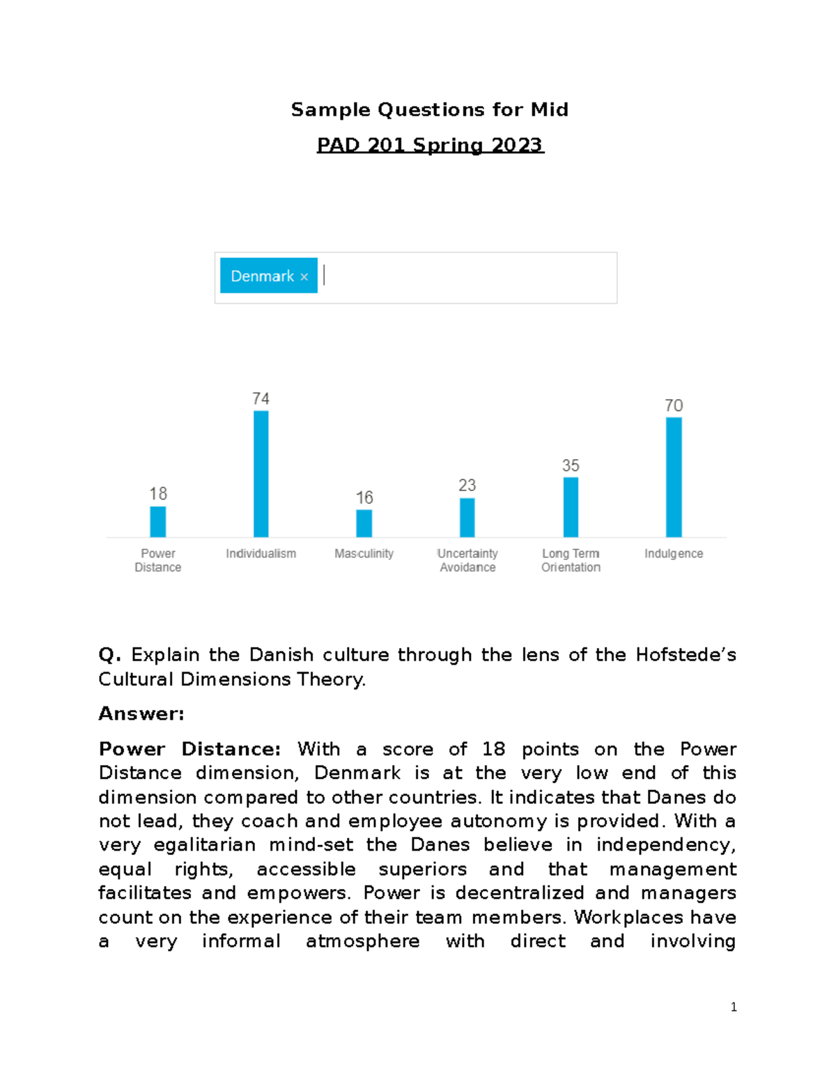 Mid Sample Questions 16 April - Sample Questions for Mid PAD 201 Spring ...