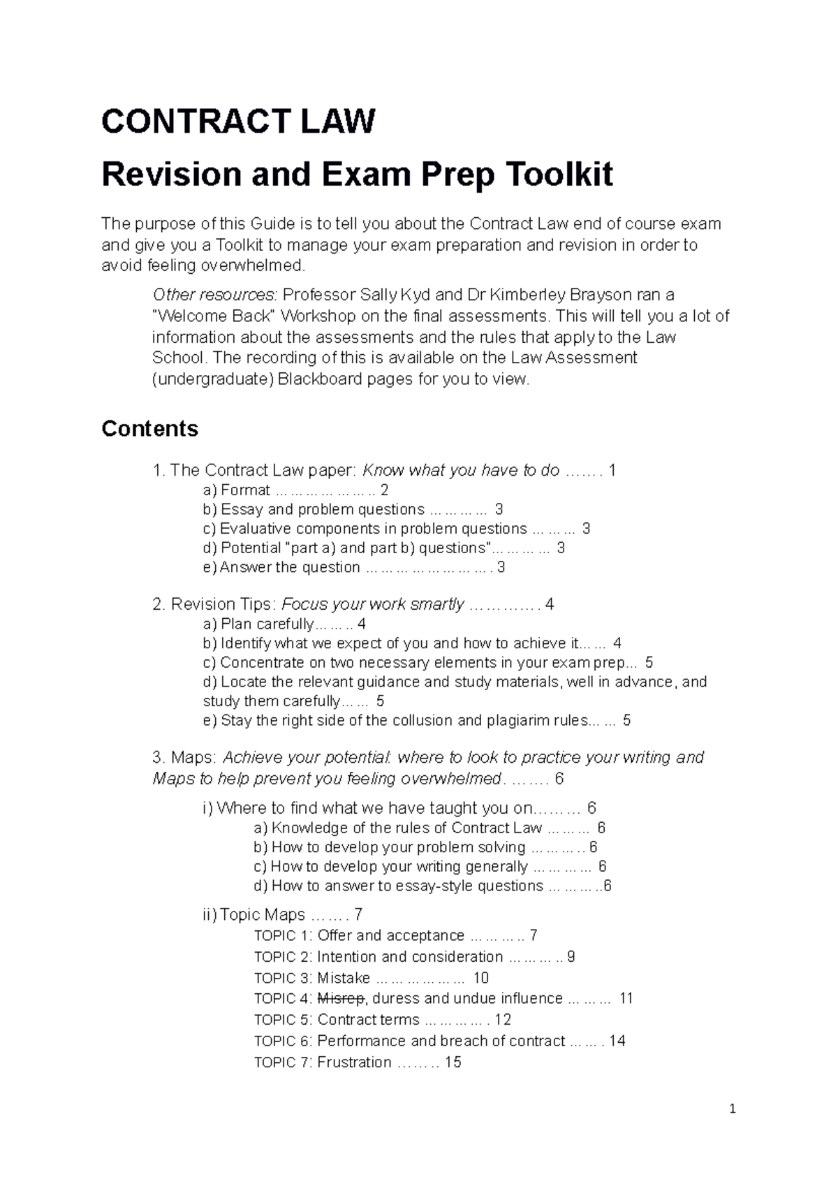 00000 Contract Law U0 2021-22 Revision Lecture Guide - CONTRACT LAW ...