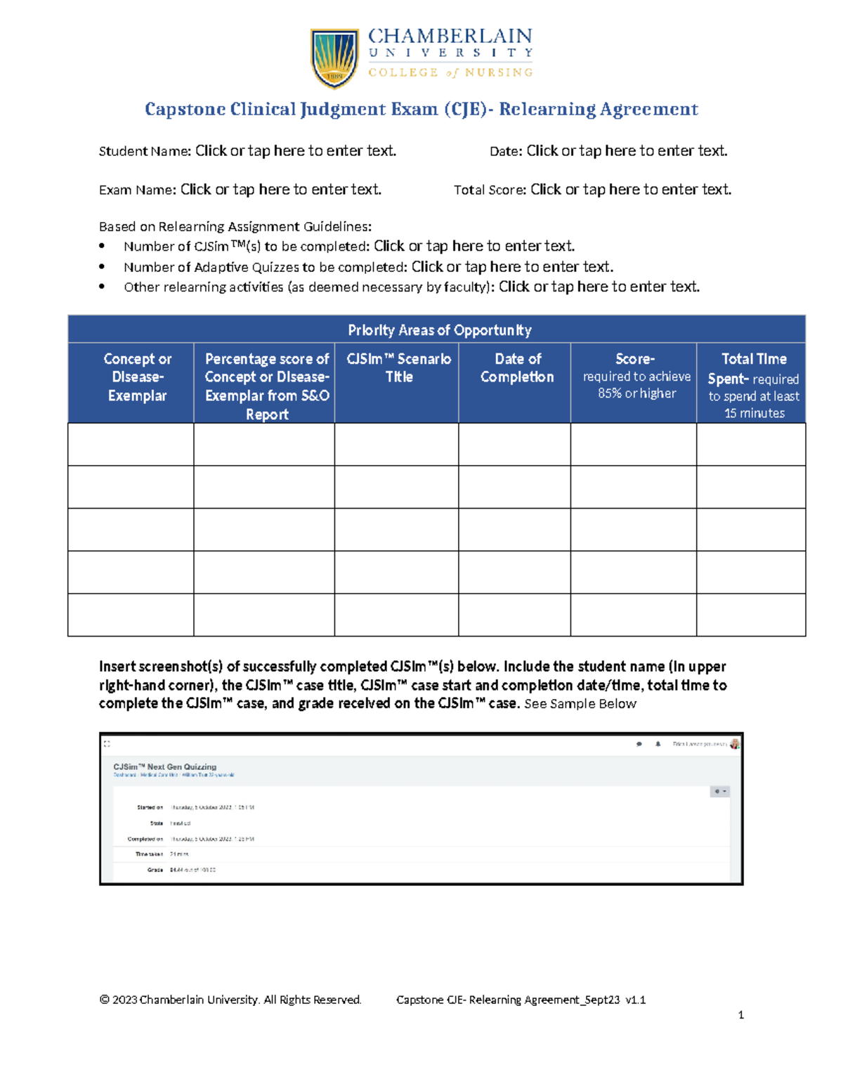 Capstone CJE-Benchmark Relearning Agreement Sept23 - Capstone Clinical ...