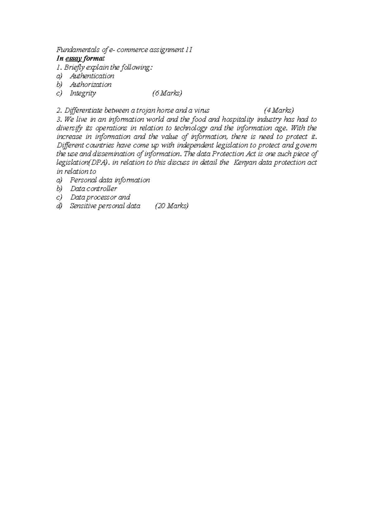 E commerce assignment - With the increase in information and the value ...