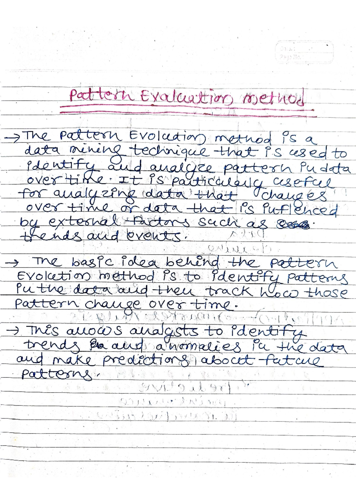 Pattern Evolution Method - evine The basic idea behind the pattern Pu ...