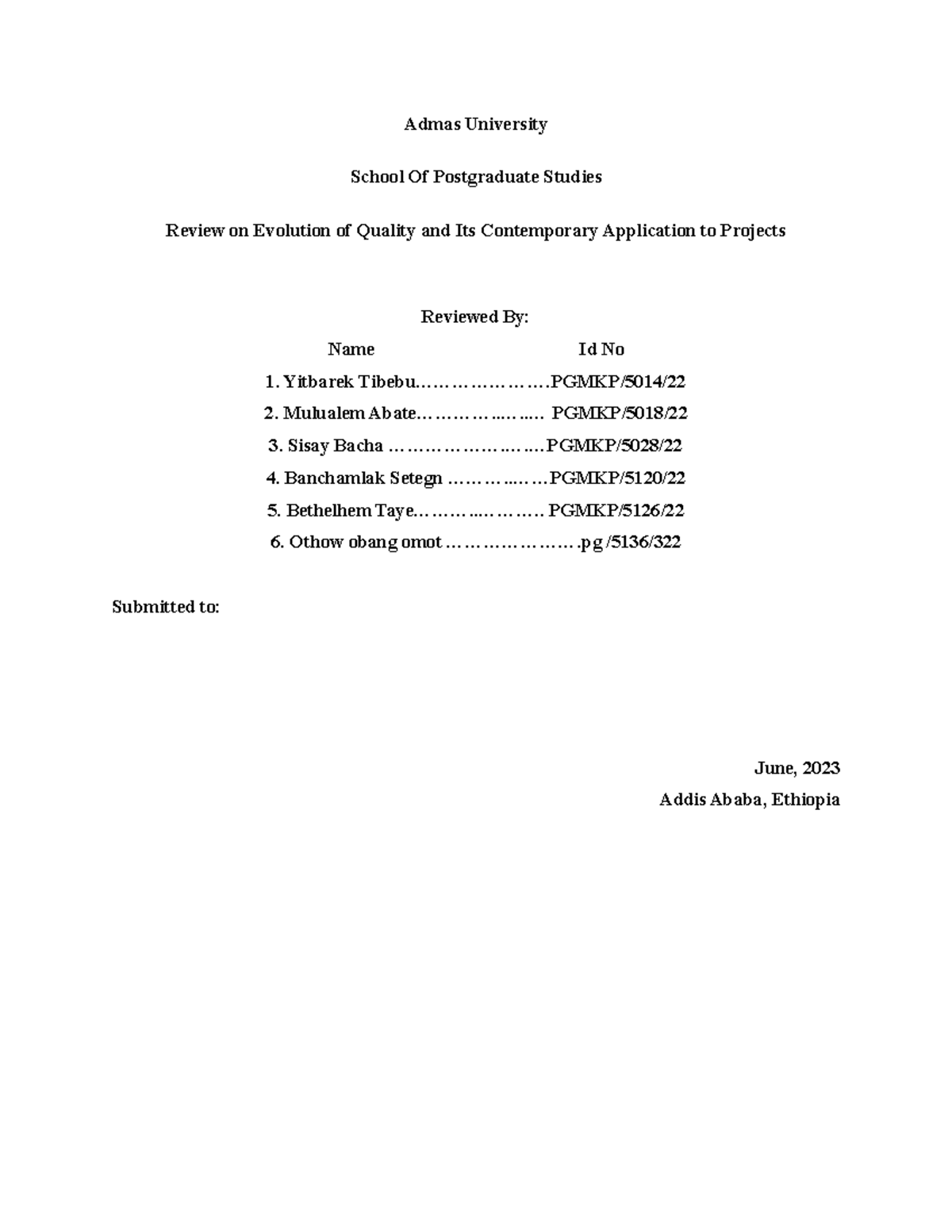 Review on Evolution of Quality and Its Contemporary Application to ...