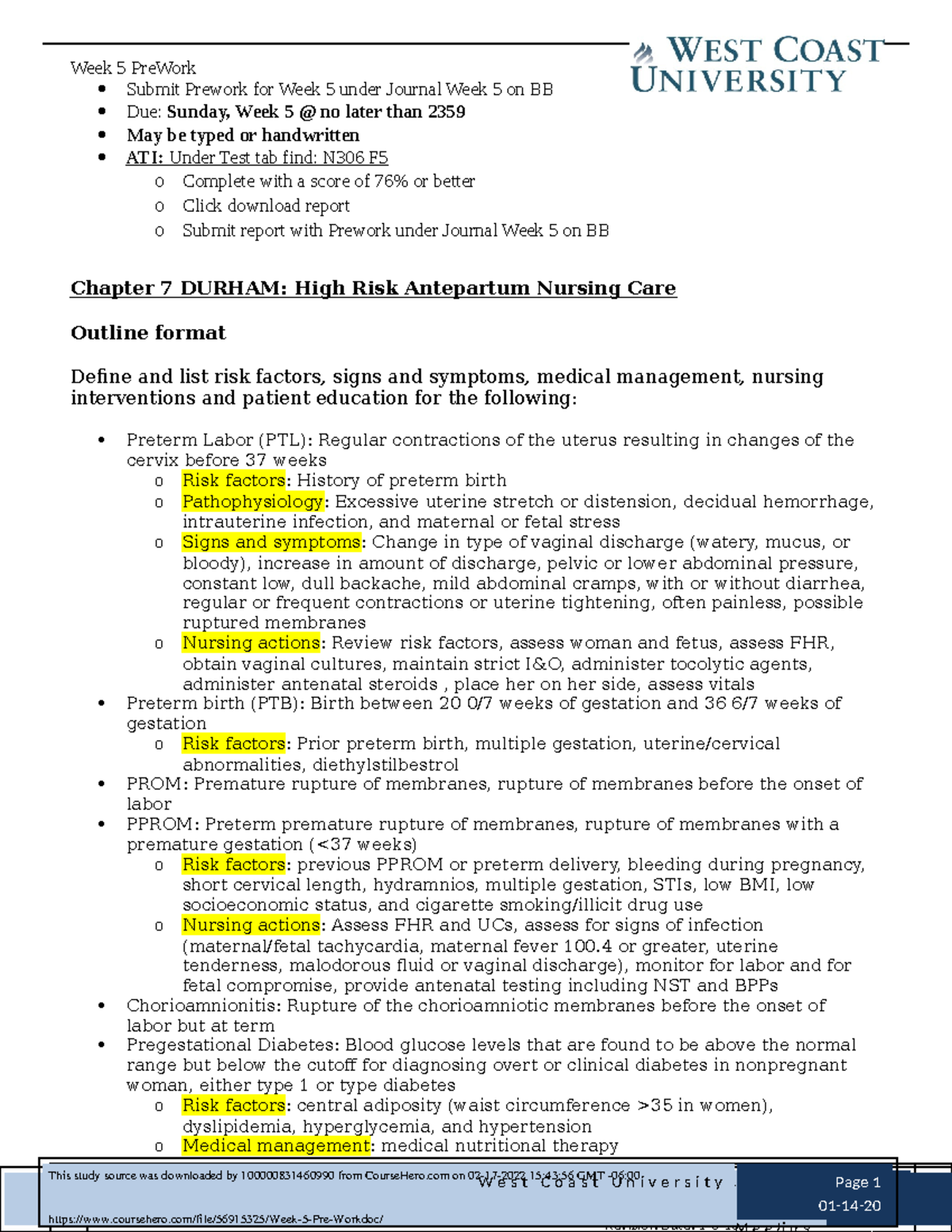 Week 5 Pre Work - notes - Submit Prework for Week 5 under Journal Week ...