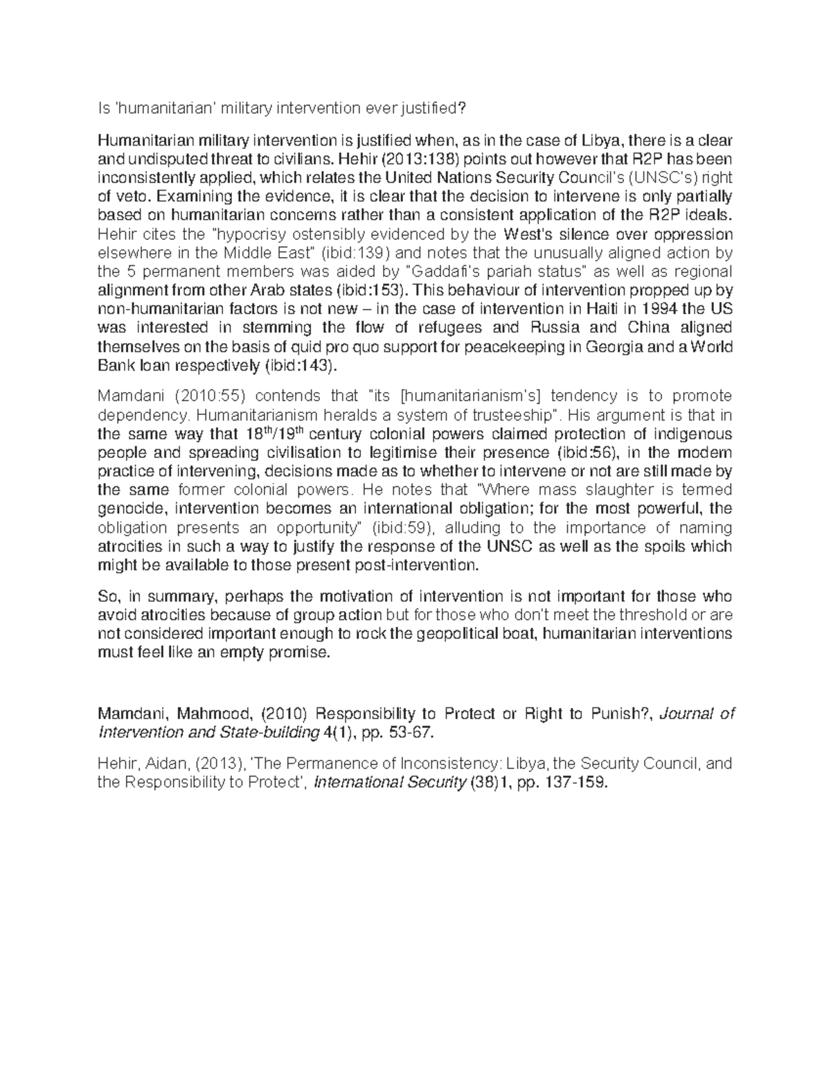 Humanitarian intervention - Is ‘humanitarian’ military intervention ...