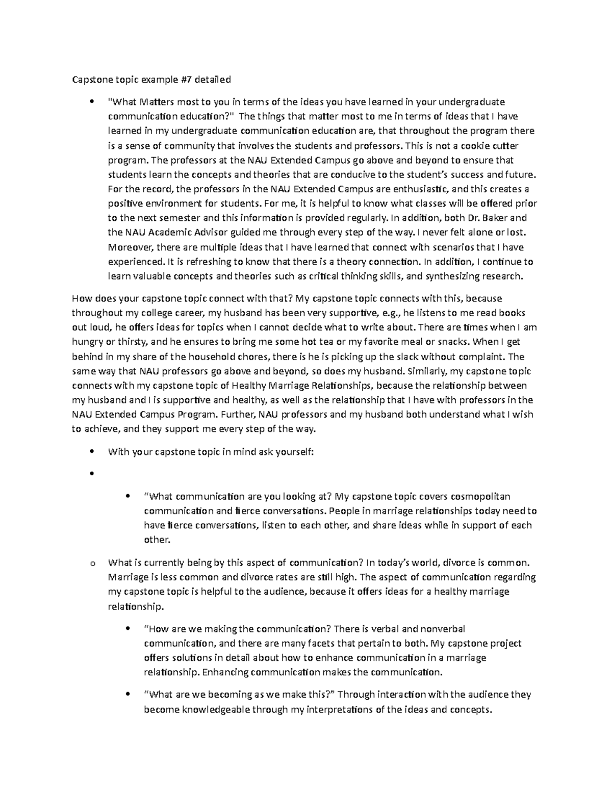 CT 7 - Capstone topic example. - Capstone topic example detailed ...