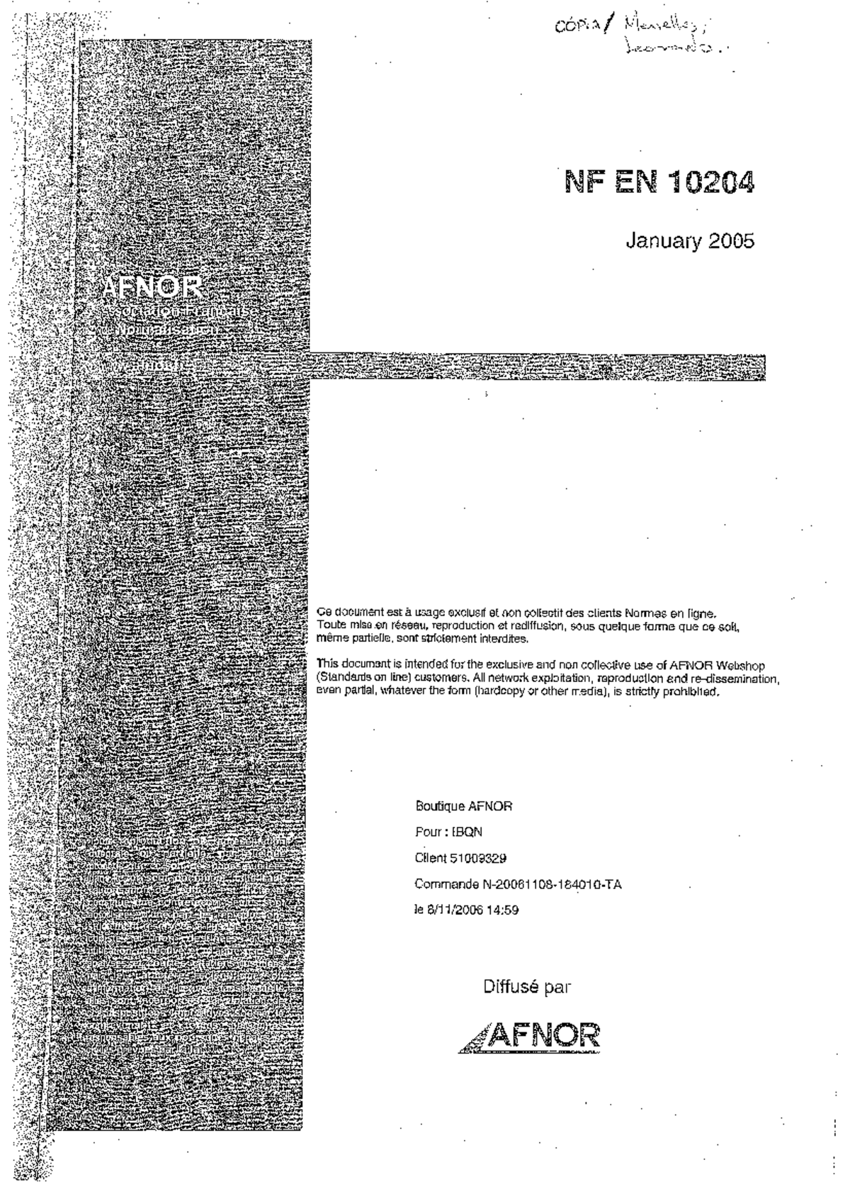 EN 10204 - SELEÇÃO DE MATERIAIS TIPOS DE DOCUMENTOS DE ISNPEÇÃO ...