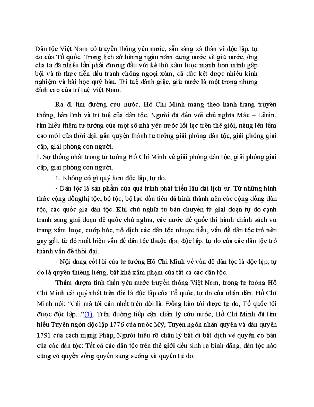 1111 - fsdfsd - Dân tộc Việt Nam có truyền thống yêu nước, sẵn sàng xả thân vì độc lập, tự do ...