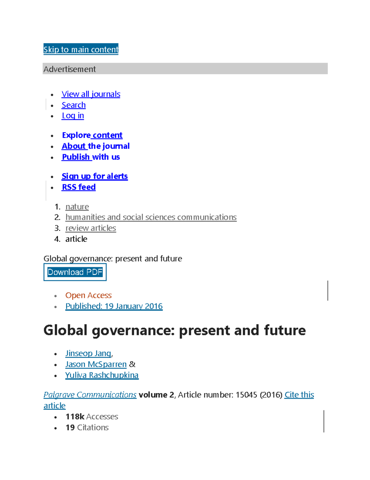 Skip to main content - Globalization is a term used to describe how ...