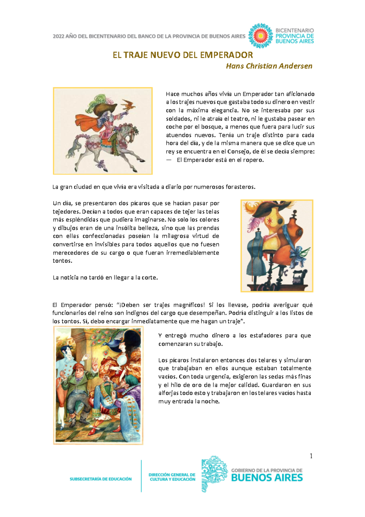 4º año-Pd L-El traje nuevo del emperador-cuento - EL TRAJE NUEVO DEL ...