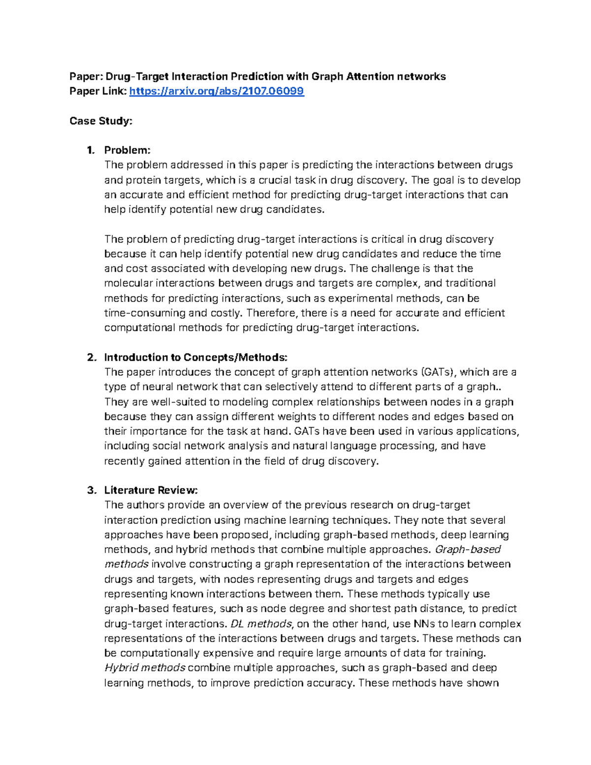 Case Study DTI - GAT - Paper: Drug-Target Interaction Prediction with ...