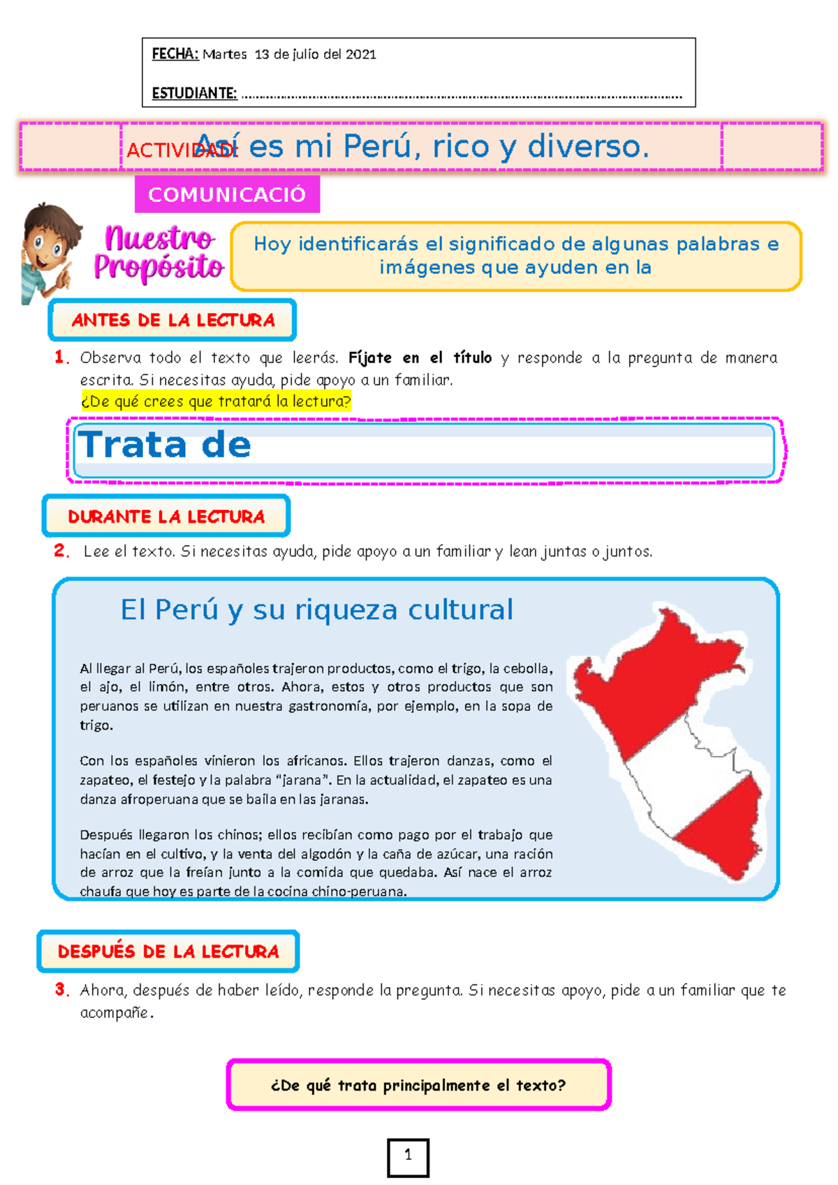 551072908 DIA 2 Asi es mi Peru rico y diverso - Trata de 1. Observa todo el texto que leerás ...