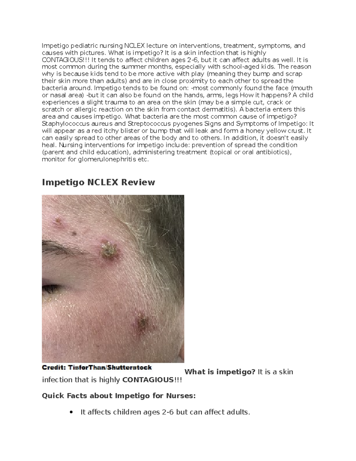 Impetigo - Skin disorder - Impetigo pediatric nursing NCLEX lecture on ...