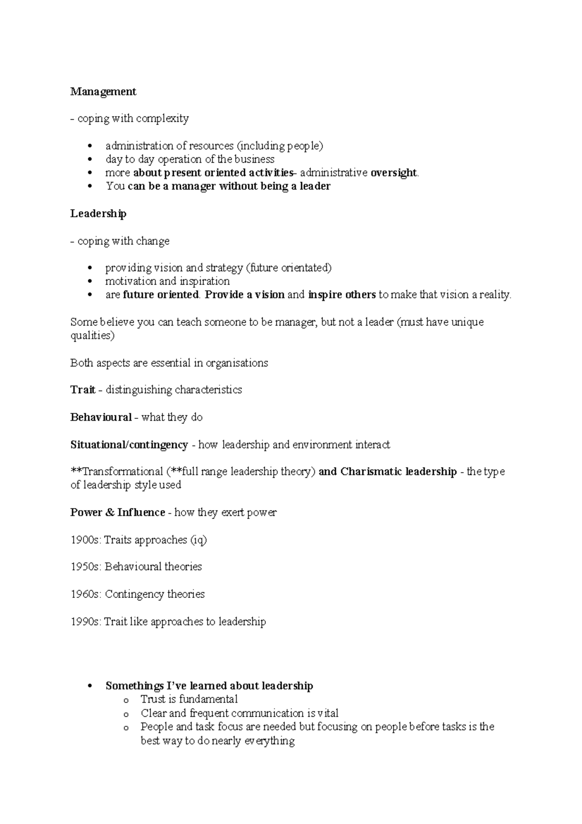 Psyc3309 lec 3 - Lecture 3 Notes - Management - coping with complexity ...