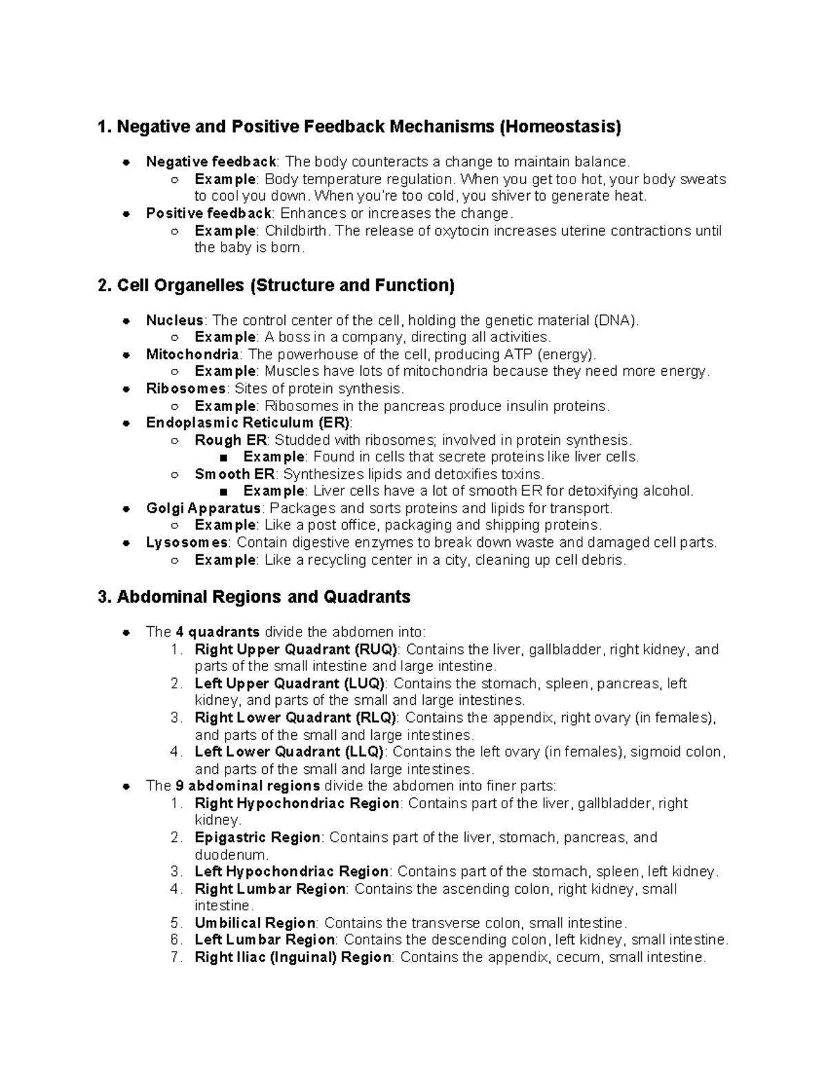 Midterm Note - 1. Negative and Positive Feedback Mechanisms ...